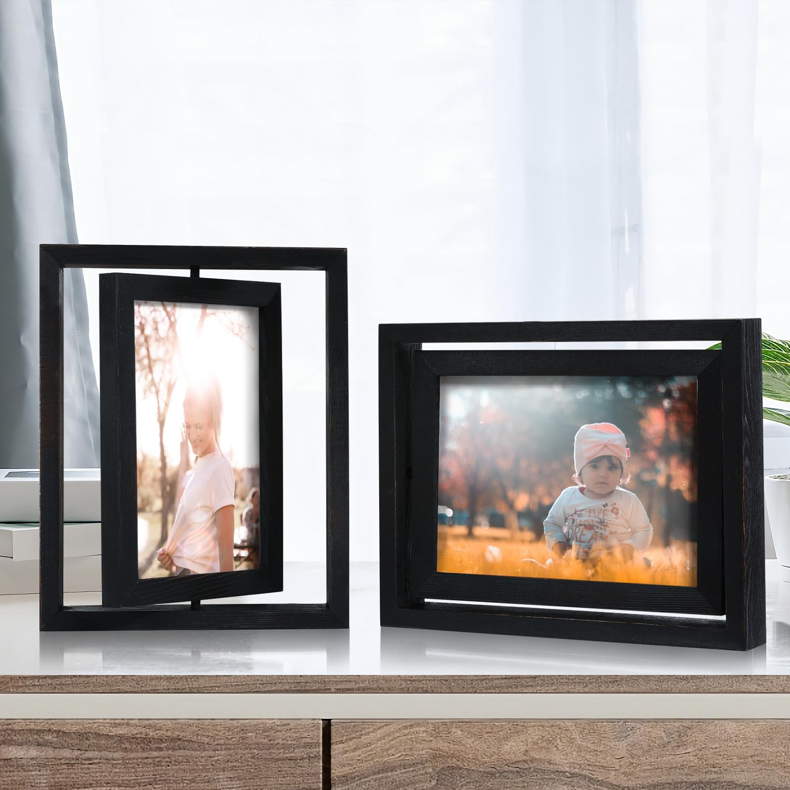 Snapklik.com : Egofine 2 Pack 6x8 Rotating Floating Picture Frames ...