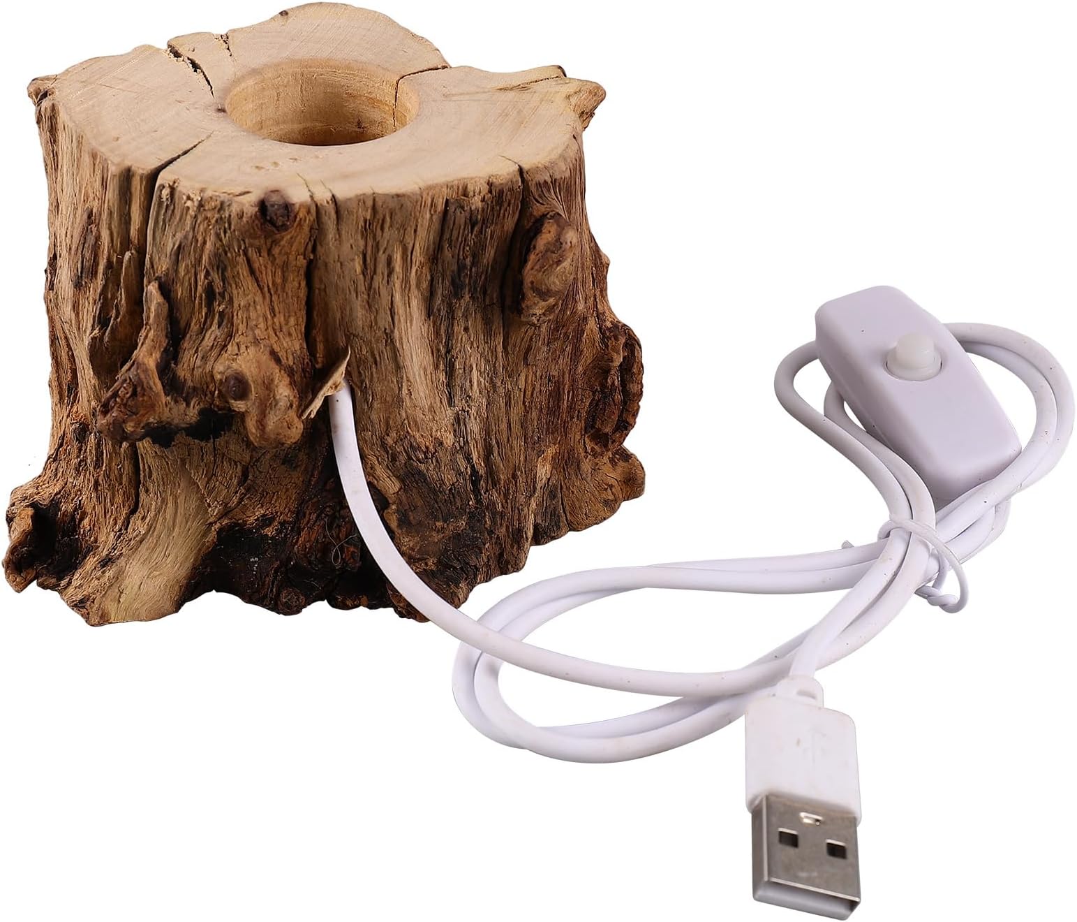 Amazon.com: RORPOIR Crystal Ball Wooden Base Tree Stump LED Light Stand ...