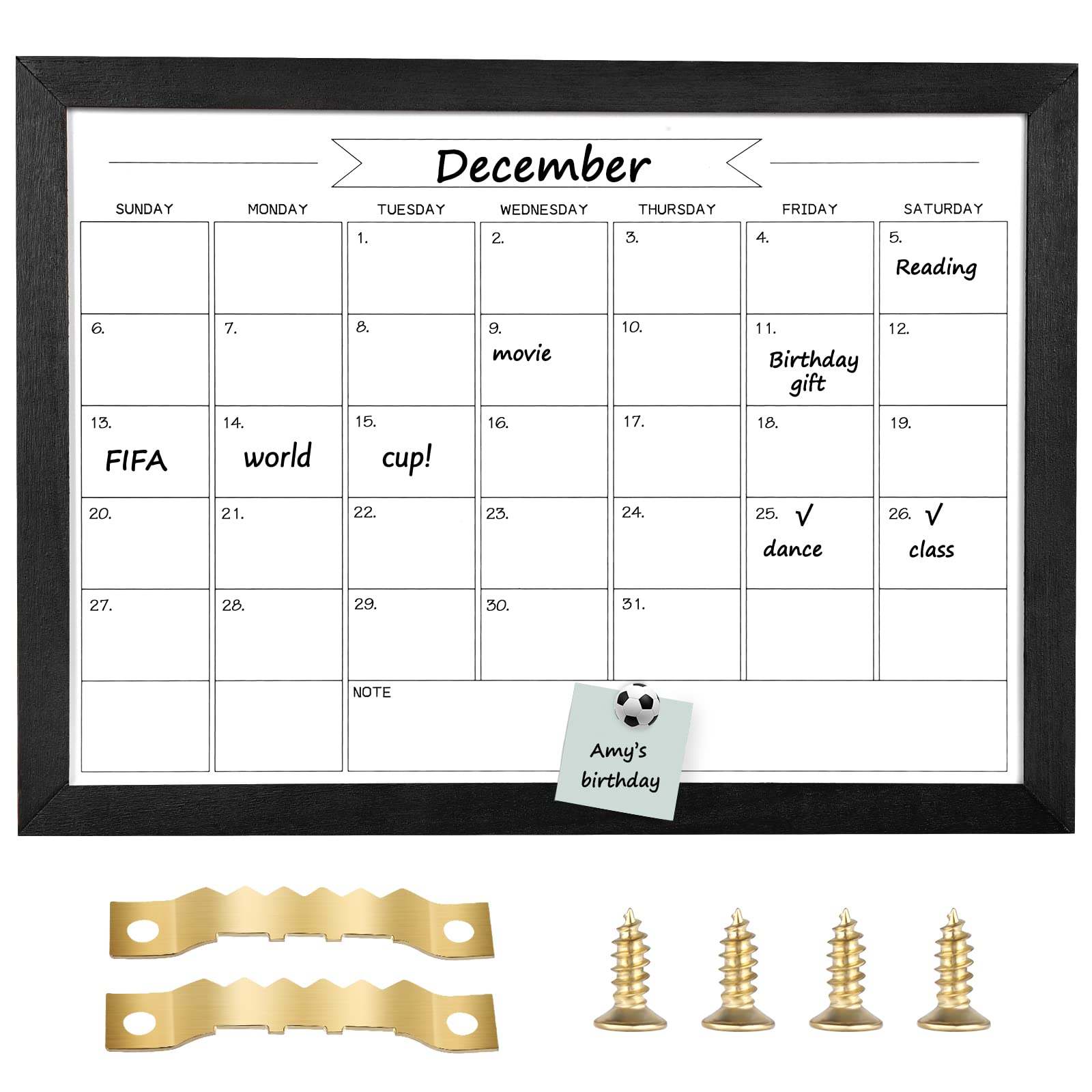 Amazon.com : TORASO Dry Erase White Board & Monthly Calendar Board ...
