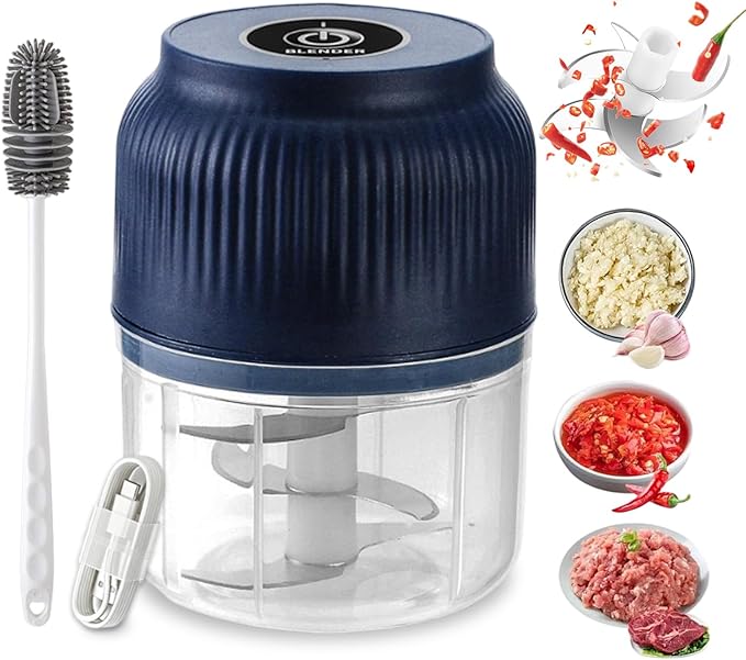 Amazon.com: 2025 Upgraded Electric Garlic Chopper, 300ml Mini Portable ...
