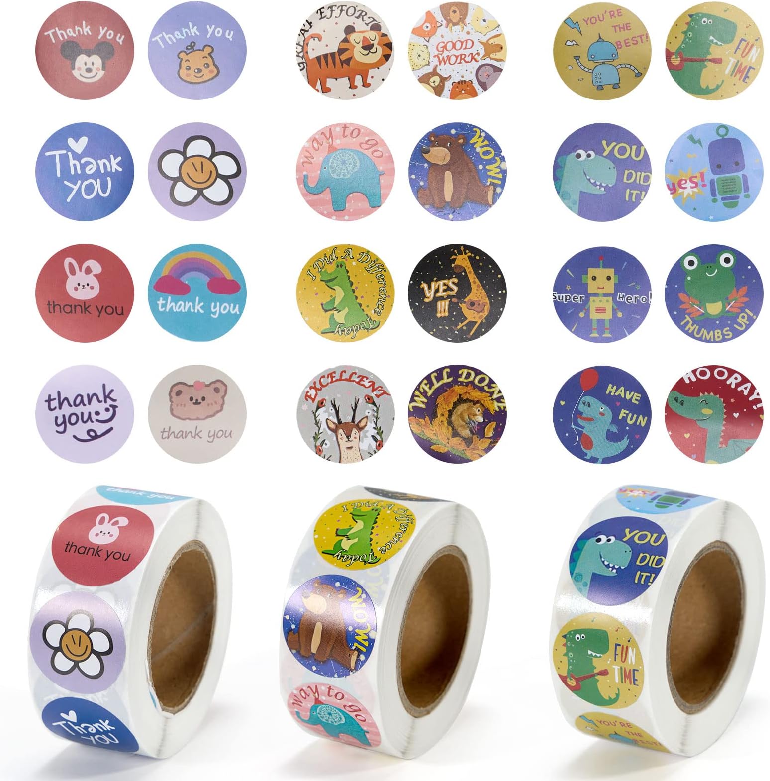 Lifeant 1500PCS Reward Good Behaviour, 1 Inch School 3 Roll ...