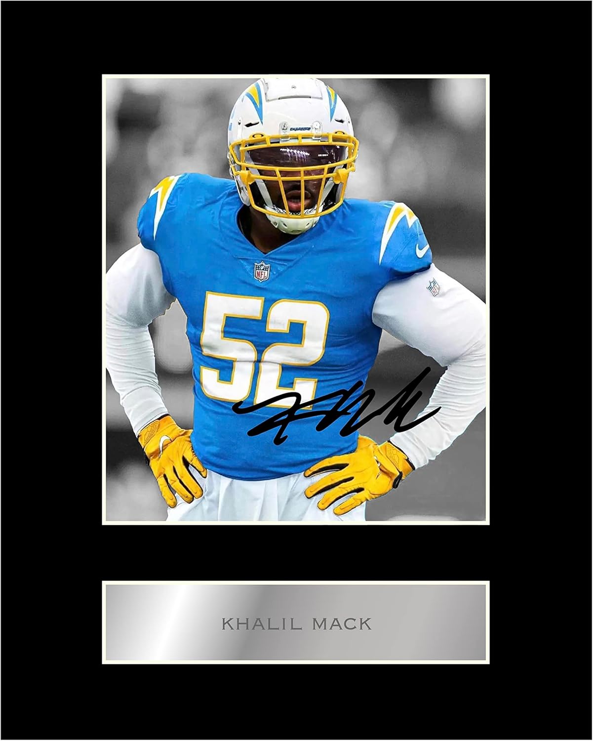 Amazon.com: Khalil Mack Pre Printed Signature Signed Mounted Photo ...