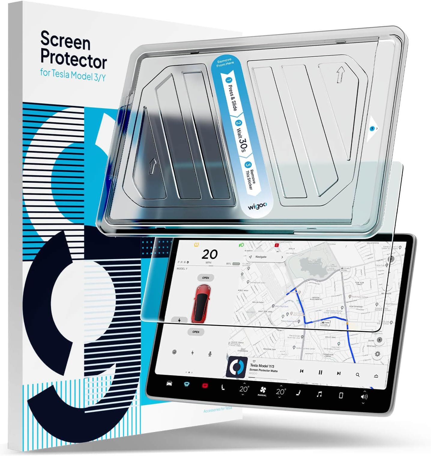 Amazon.com: TWRAPS Front & Rear Screen Protectors for Tesla Model 3 ...