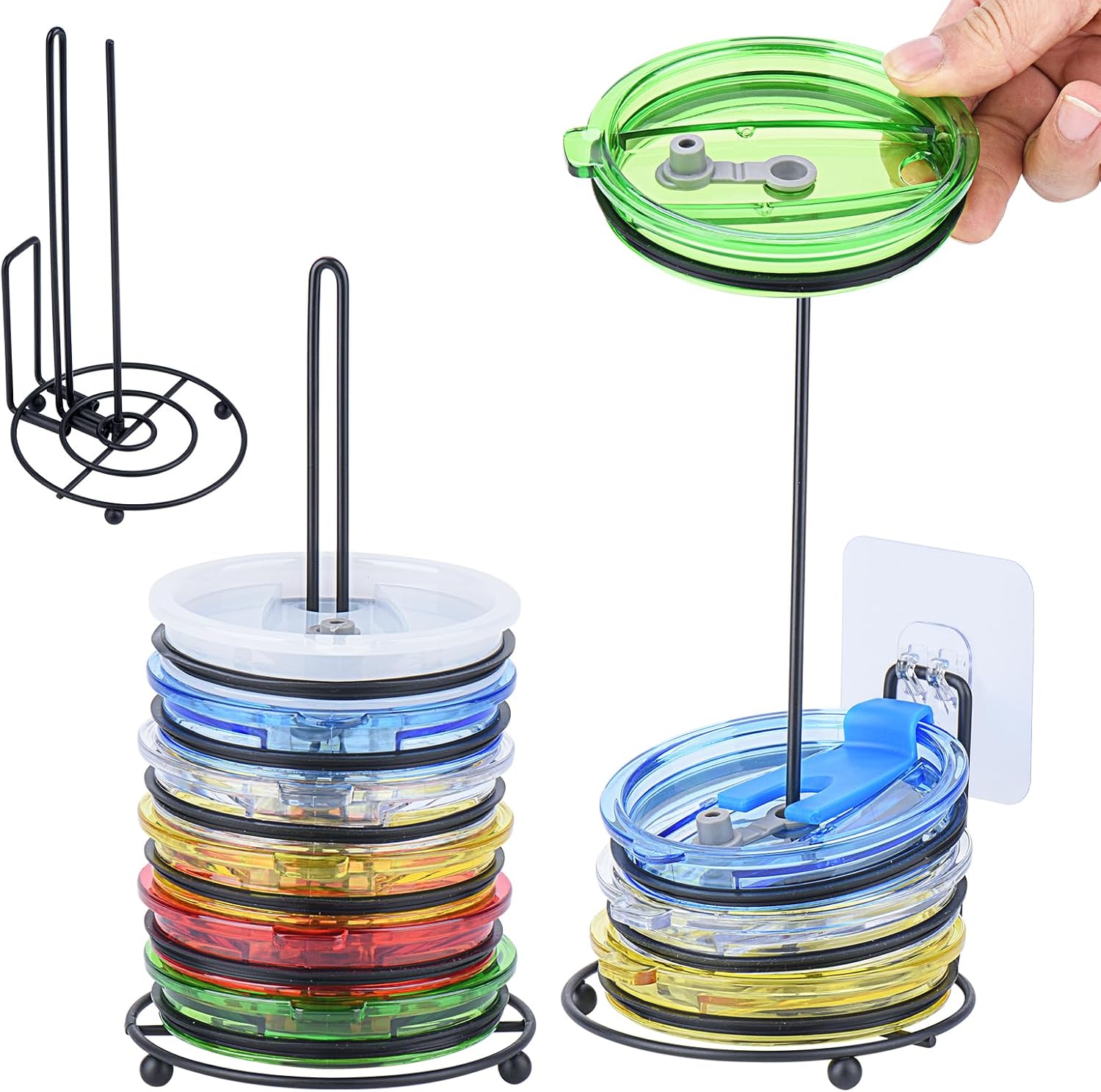 Amazon.com - SZFansai Upgraded Hangable Tumbler Lid Organizer,Metal ...