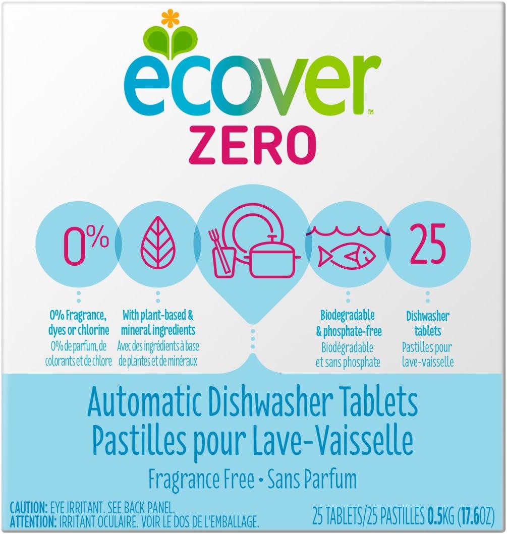 Amazon.com: Ecover Automatic Dishwashing Tablets Zero, 25 Count, 17.6 ...