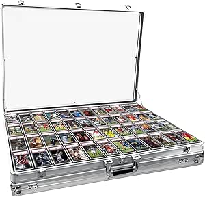 Amazon.com: Aluminum PMMA Trading Card Display case,Table Top Portable ...