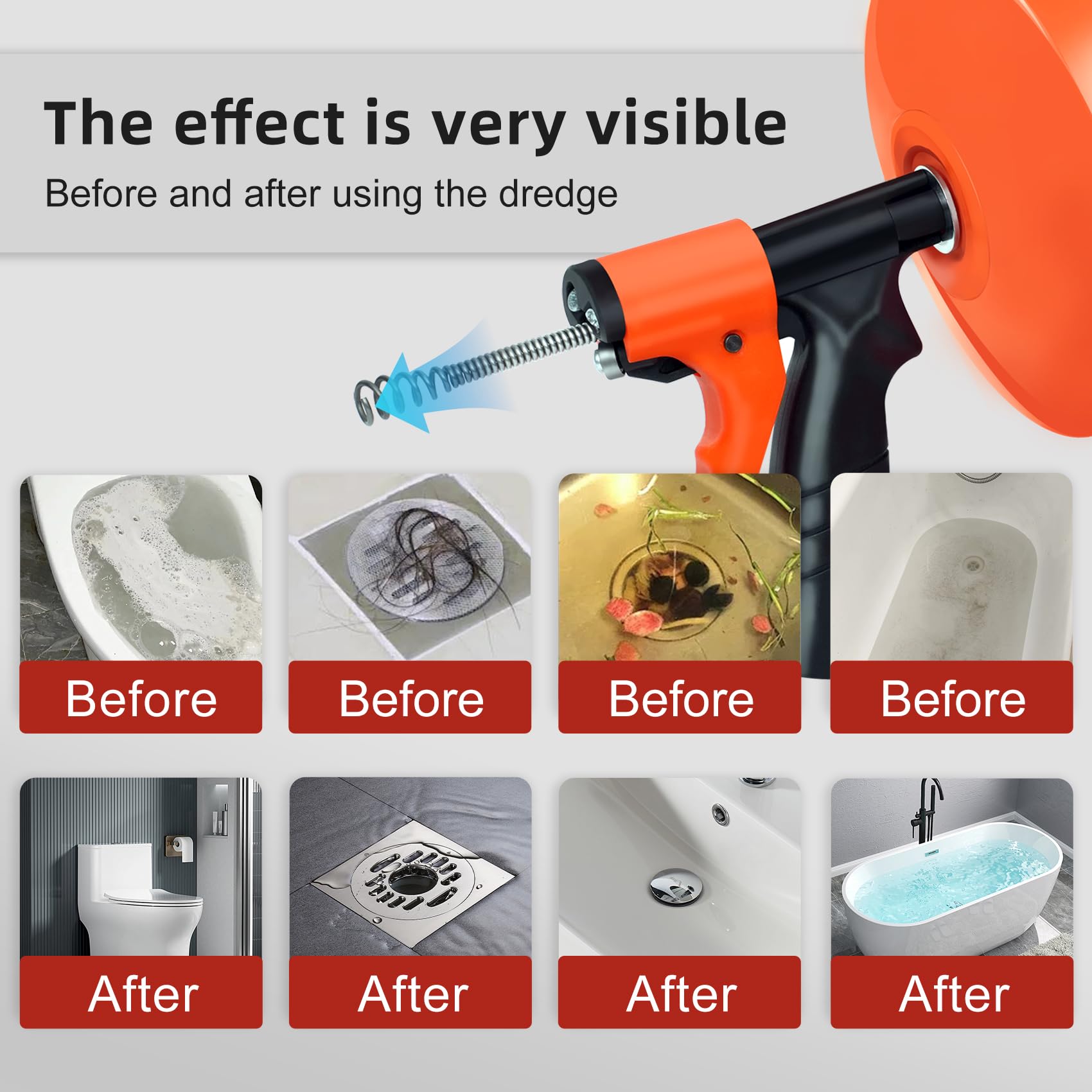 Snapklik.com : 35FT Drain Snake Auger 2.0 - AUTO FEED - Flexible ...