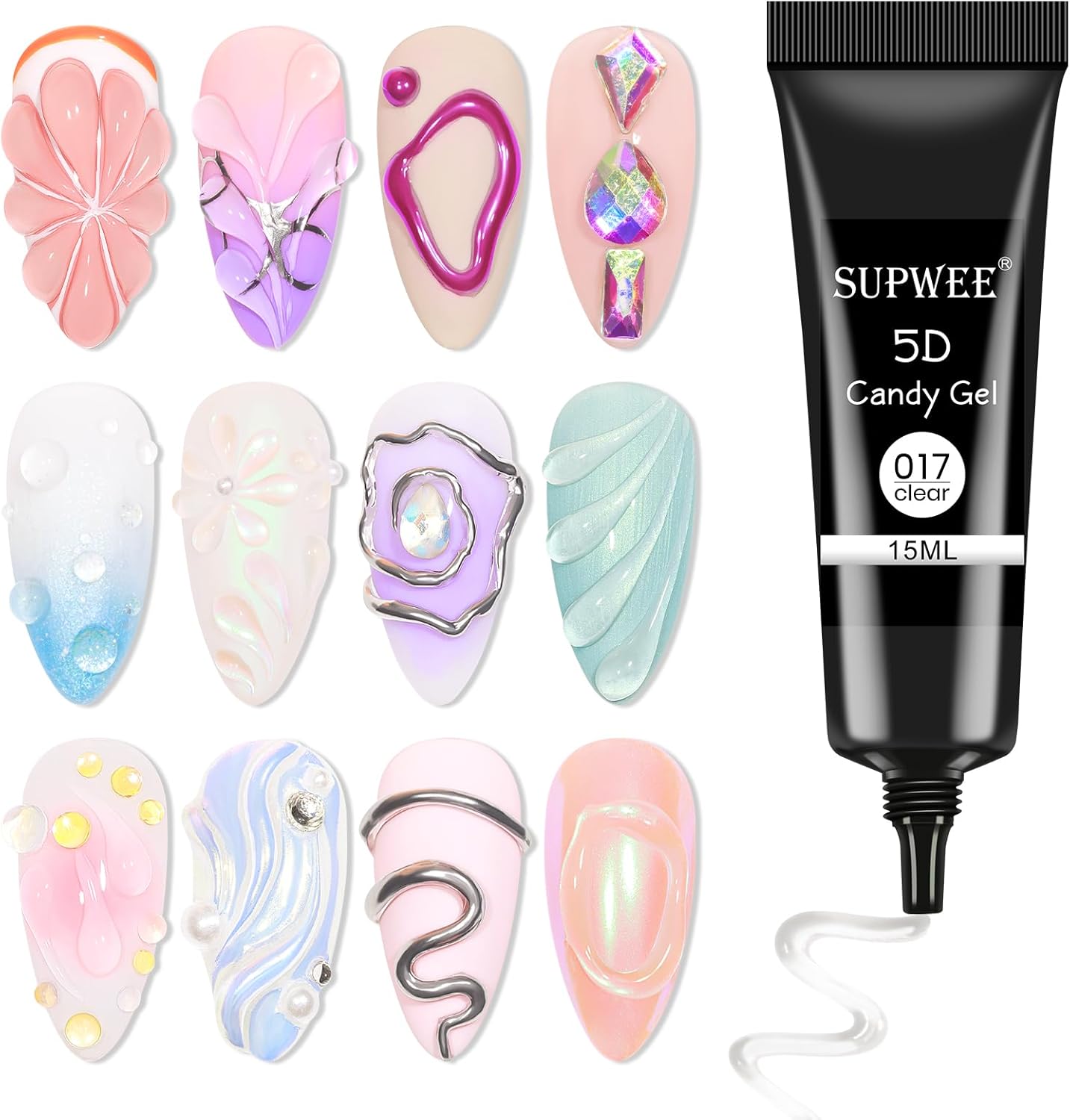 SUPWEE 3D Sculpture Gel Clear Nail Carving Gel for Nail Art Molding Gel ...