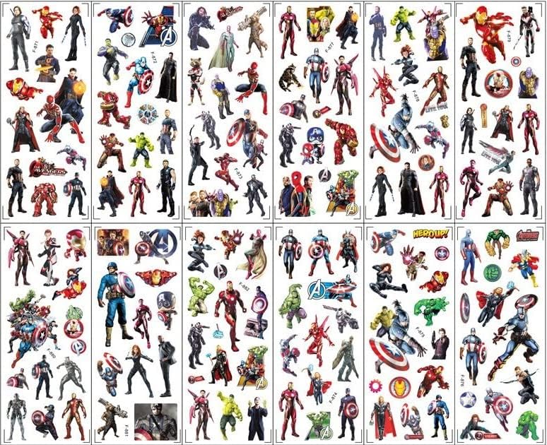 Superhero Stickers Party Bag Fillers, 12 sheets supplied : Amazon.co.uk ...