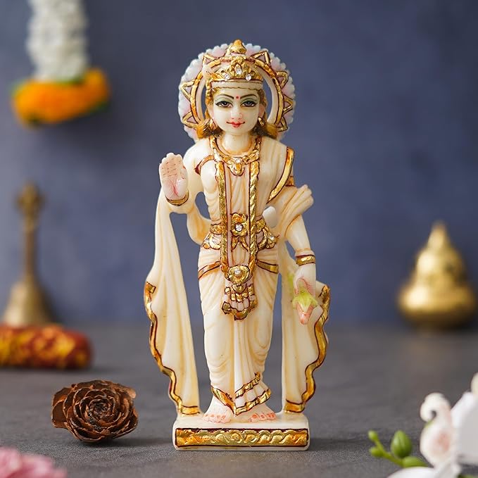 Buy 8" Hindu Goddess Shri Radha Rani Murti Standing Radhika Ji Idol ...