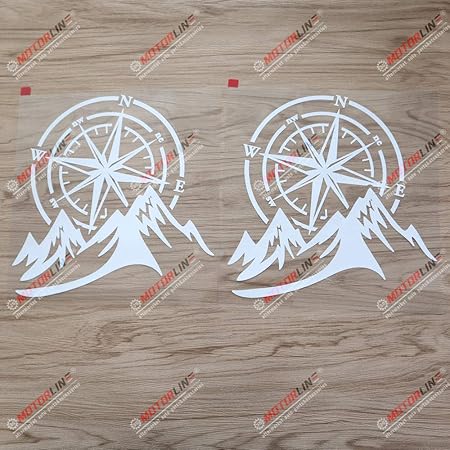 Amazon.com: 6'' White 4X4 Off Road Decal Sticker Mountain Compass Car ...