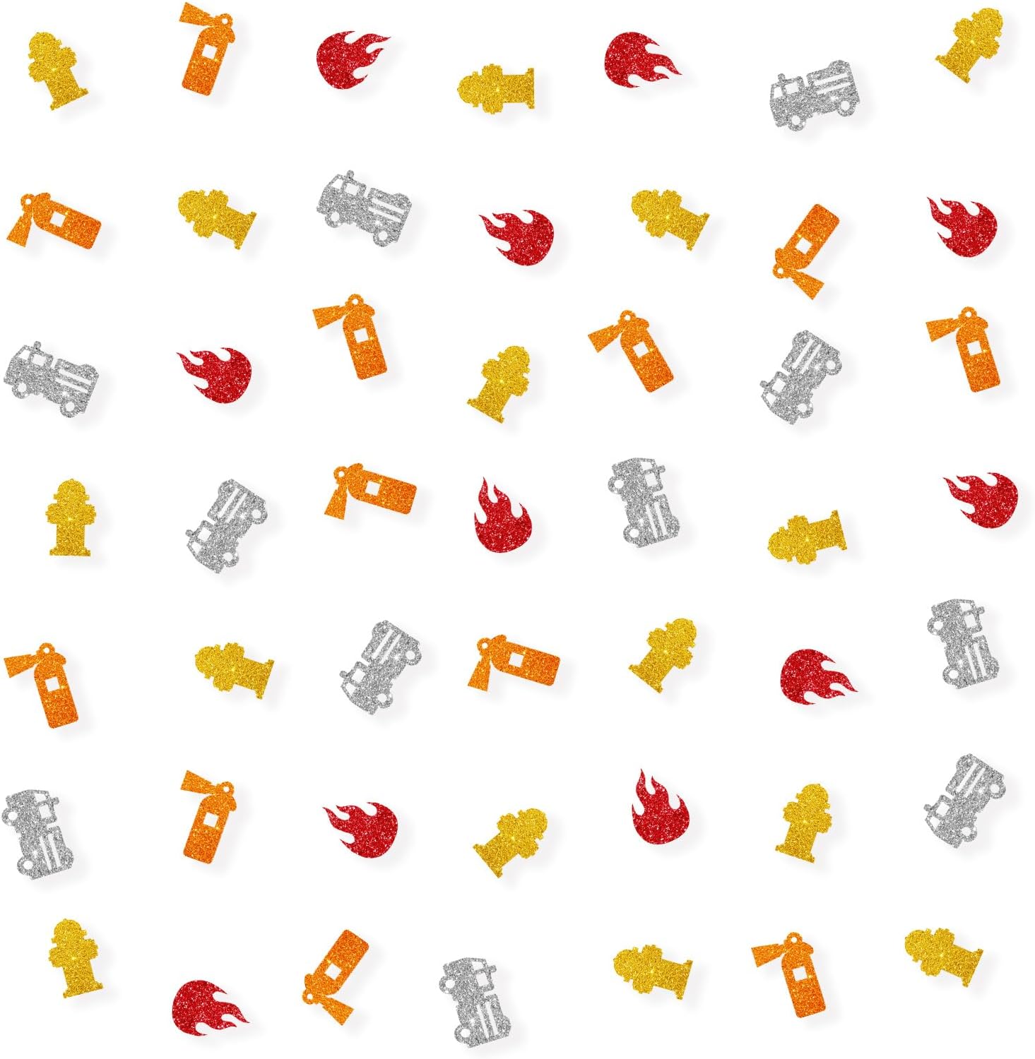 Amazon.com: Set of 100 Fireman Confetti, Gold&Red Glitter Fire Truck ...