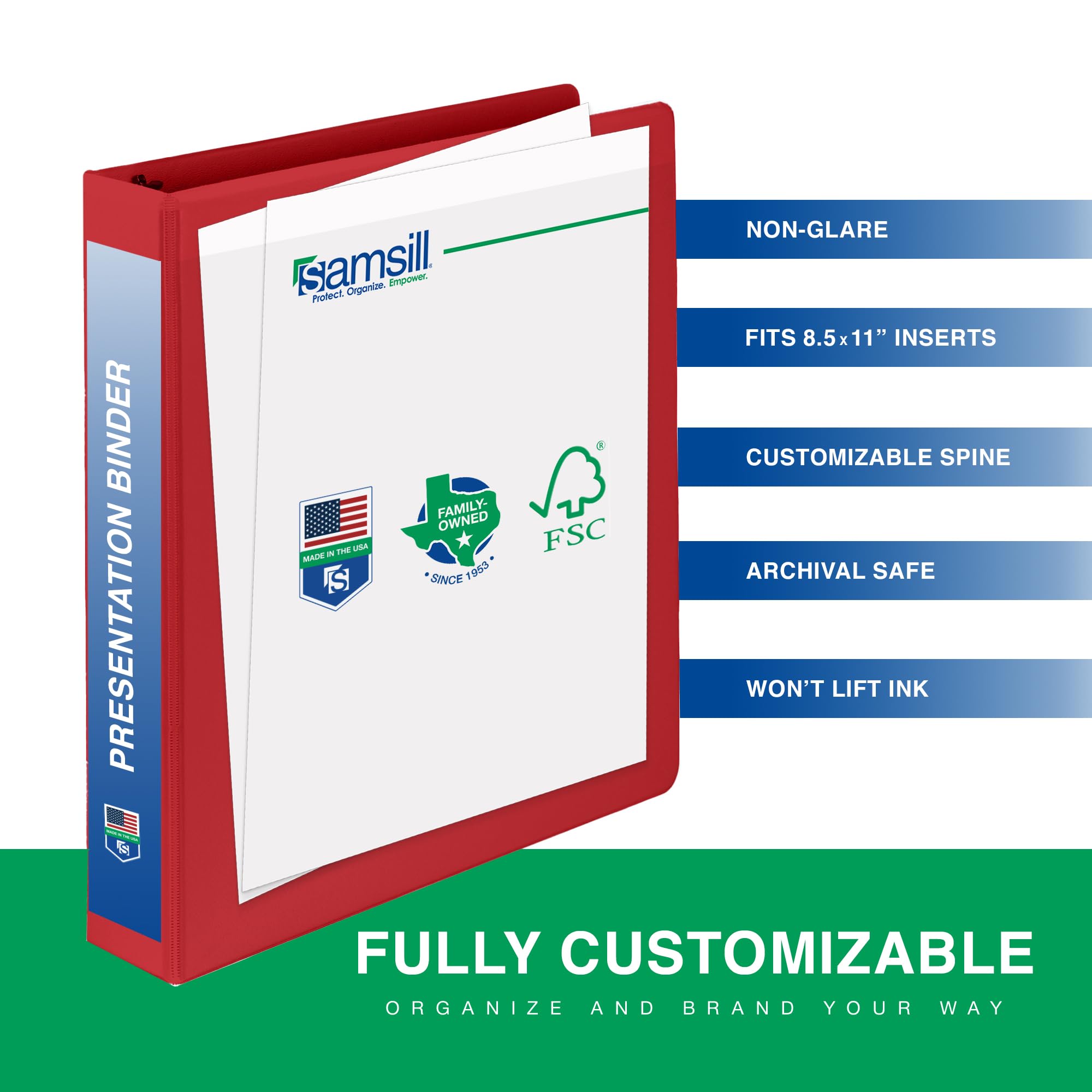 Snapklik.com : Samsill 1 Inch 3 Ring Binder, Made In USA, Economy Round ...
