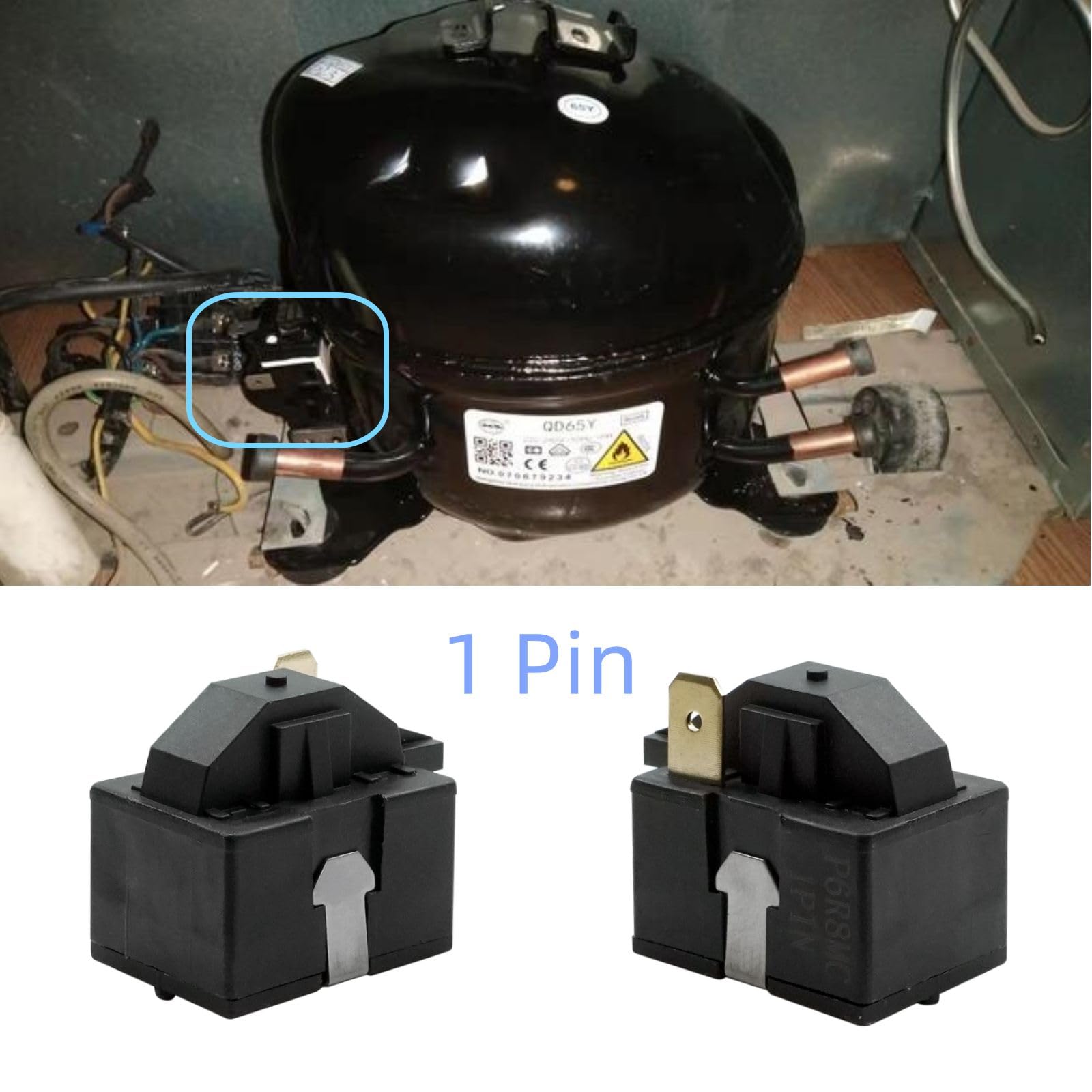 Snapklik.com : PTC Refrigerator Starter Compressor Relay P6R8MC OR0802 ...