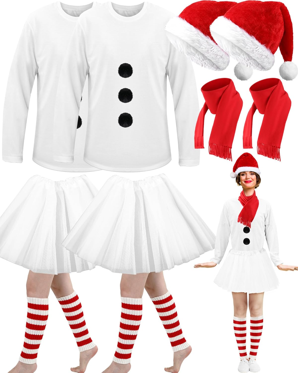 Amazon.com: Liitrsh 2 Set Women Snowman Costume Kit for Adult Include 2 ...