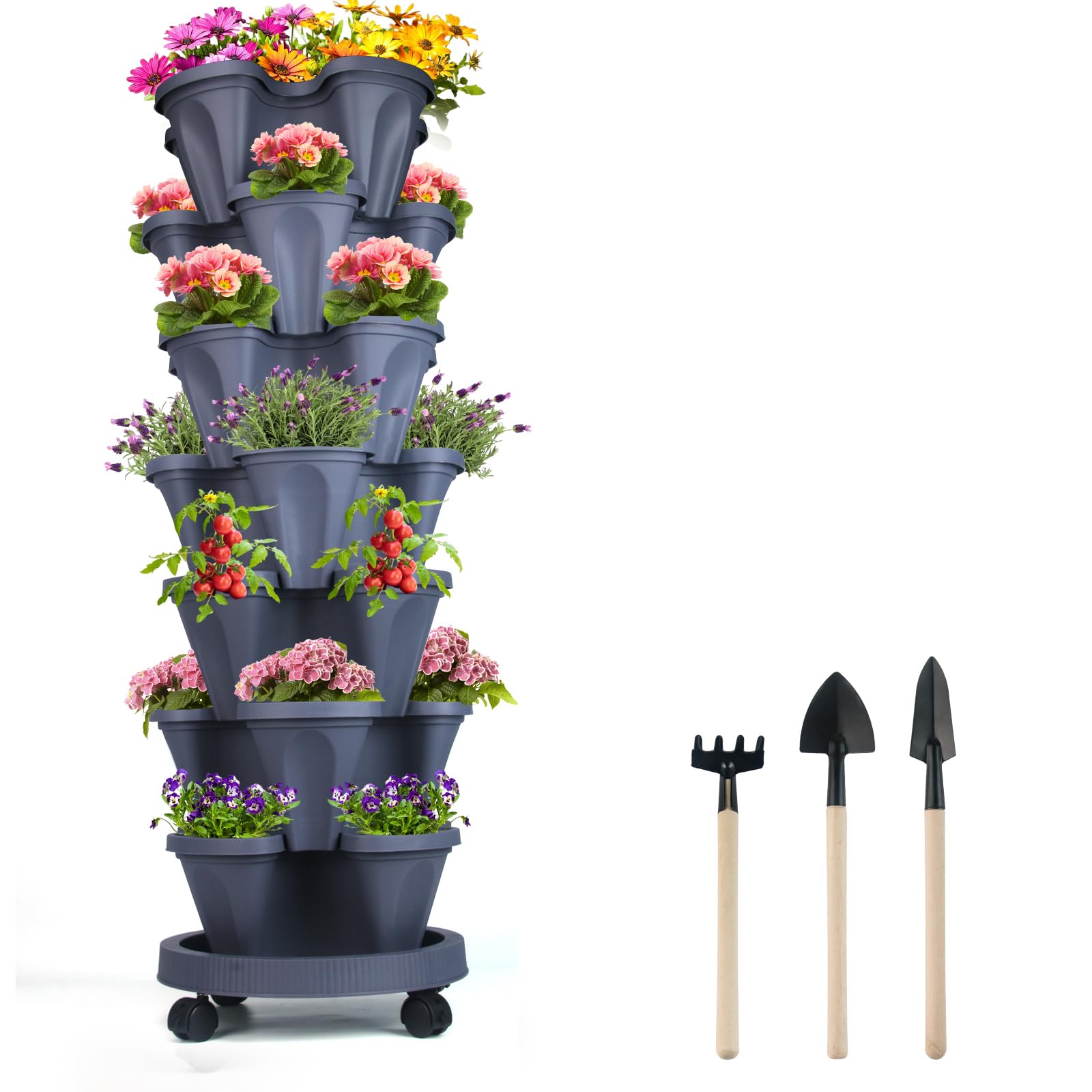 Snapklik.com : GameXcel Vertical Planter 7 Tier Stackable Planters ...