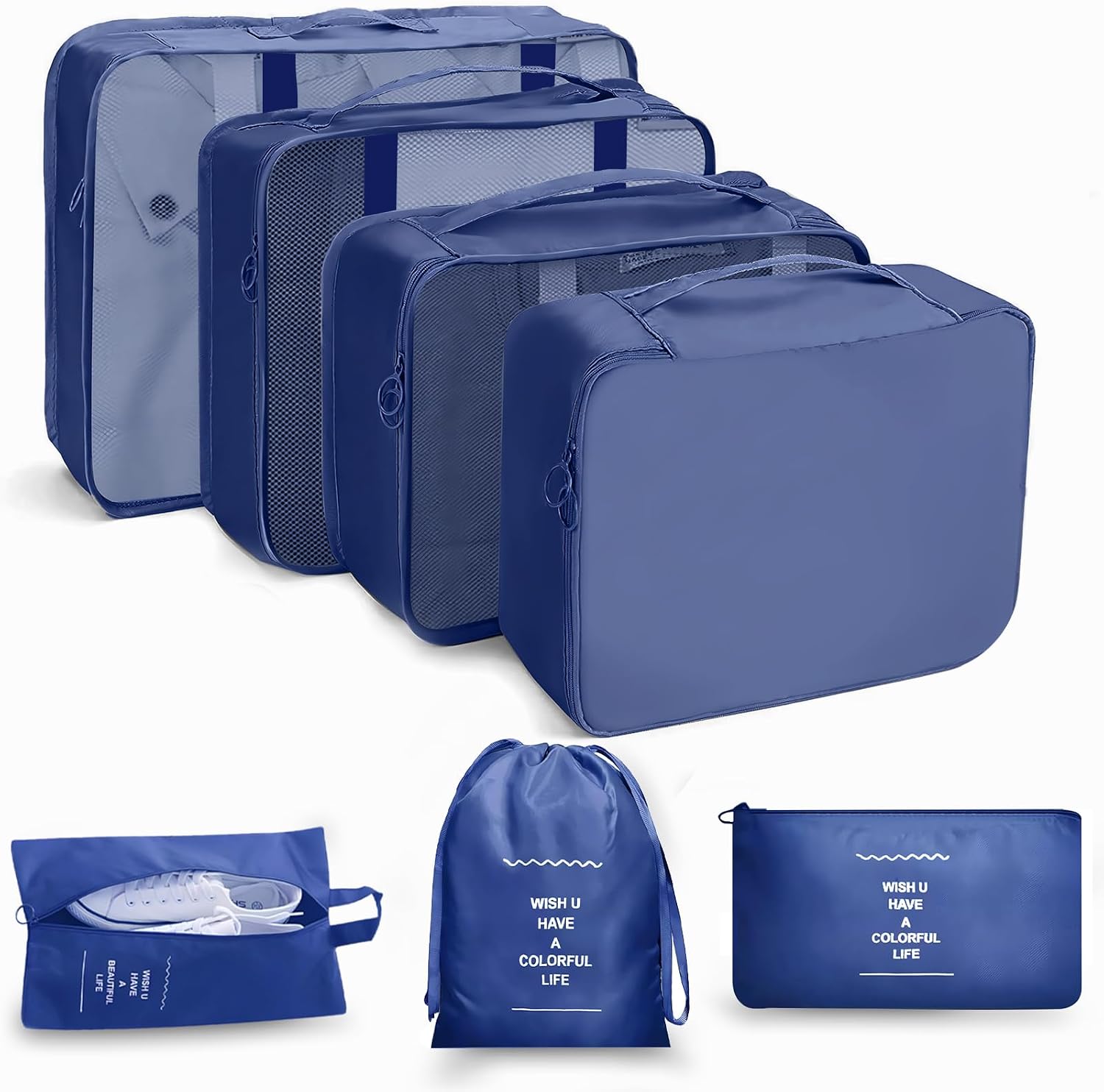 Amazon.com: Packing Cubes for Travel 7 Set - Travel Organizer Bag for ...