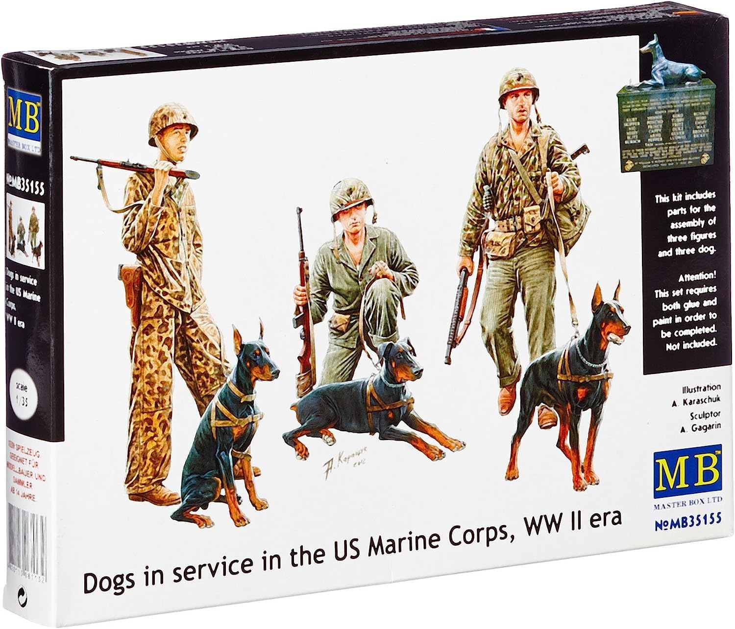 Amazon.com: Master Box MB35155 1/35 US Marine Corps, 3 Pacific War ...