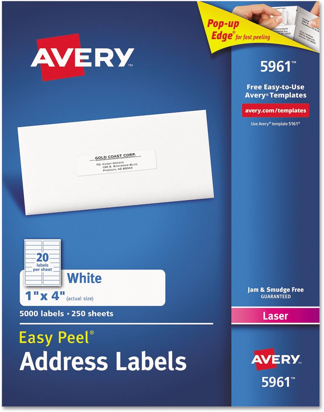 Amazon.com : Avery 5164 Laser Labels, Mailing, Permanent, 3-1/3-Inch x4 ...
