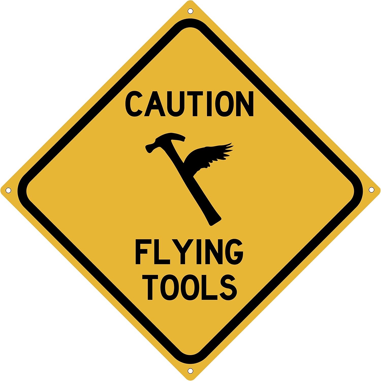 Amazon.com: Caution Flying Tools 12" x 12" Funny Tin Road Sign Garage ...