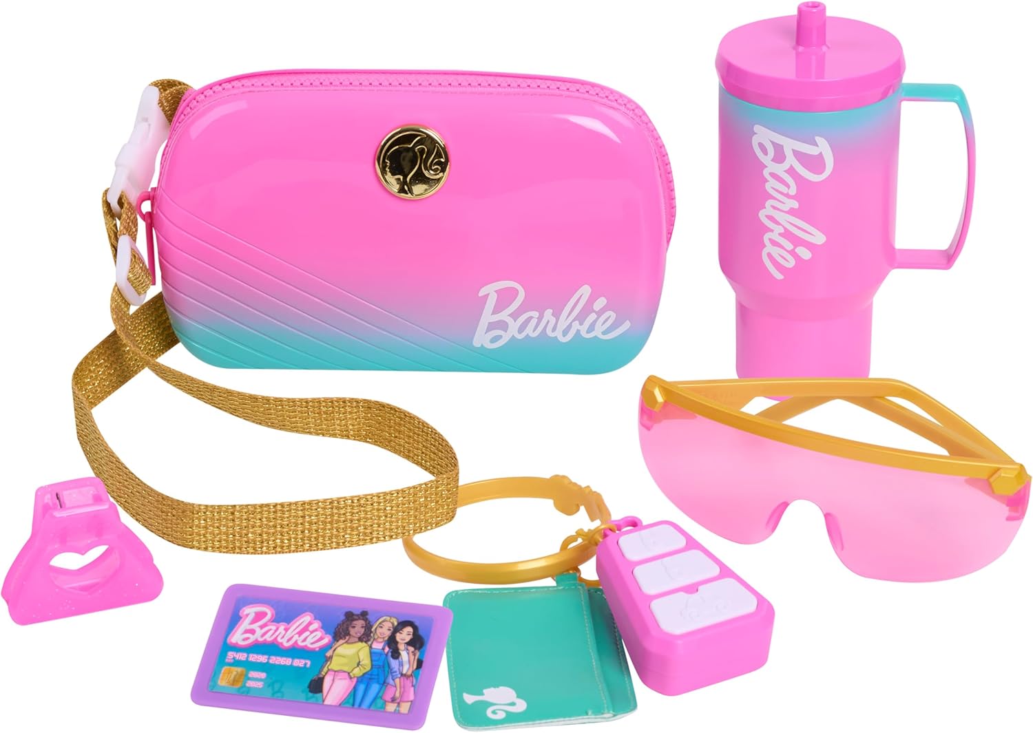 Amazon.com: Barbie Trend Fashion Bag Set, 8-Pieces, Ombre Purse and Cup ...