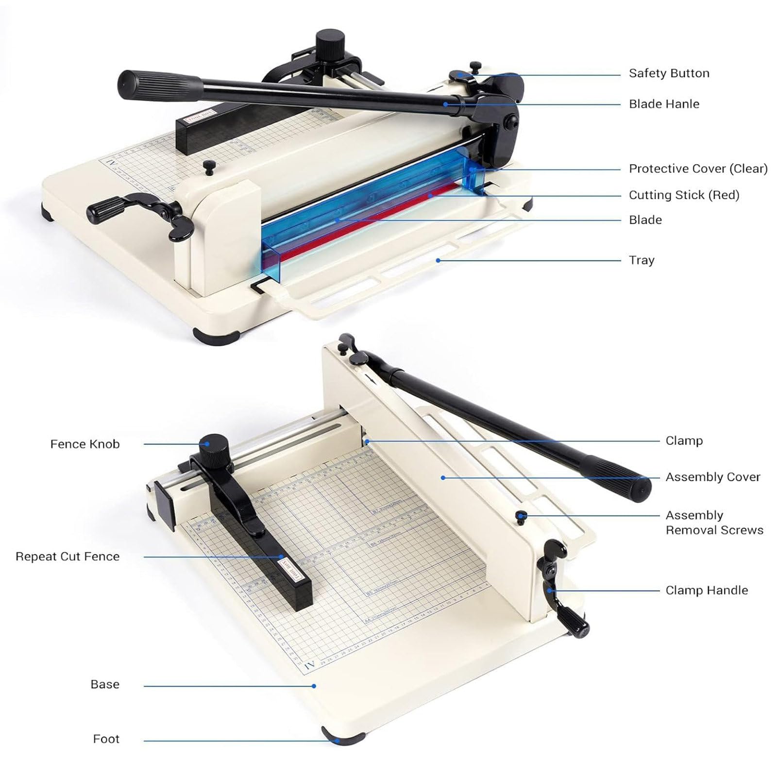 Paper Trimmer Professional Heavy Duty Guillotine Cutter High Precision ...