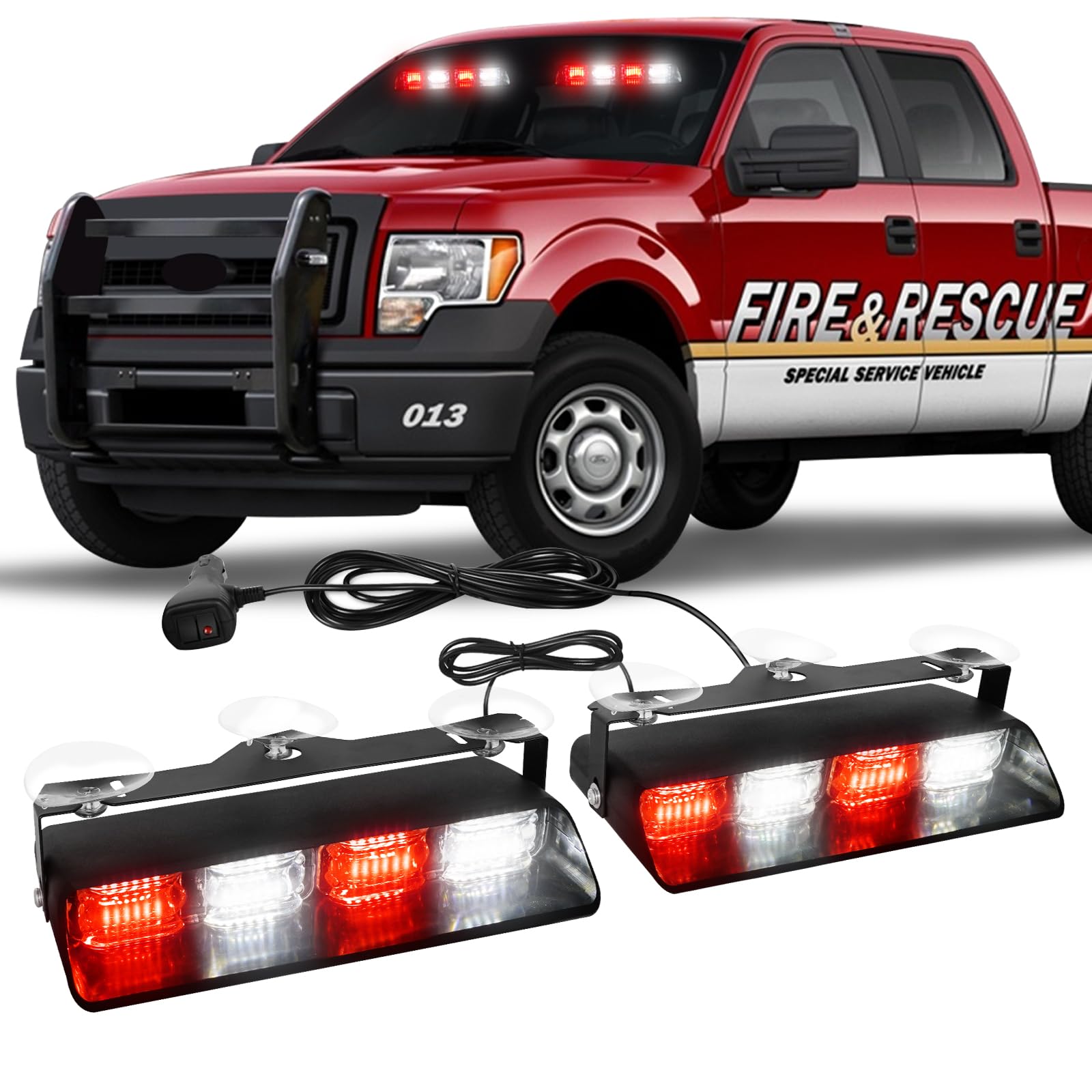 Snapklik.com : HLauto 2002L Emergency Dash Strobe Lights: 2x85 Inch Red ...