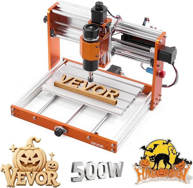 VEVOR CNC Router Machine, 500W Spindle, 3-Axis Wood Engraving Milling ...