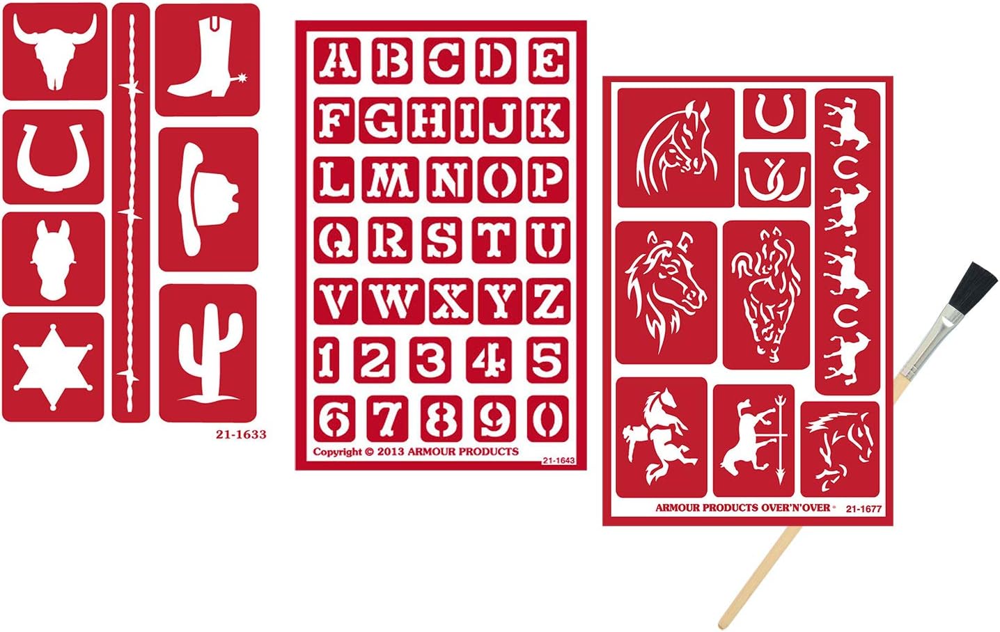 Amazon.com: 3 Armour Etch Over N Over Reusable Glass Etching Stencils ...