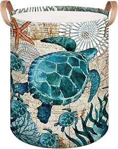 Amazon.com: Large Laundry Basket Vintage Turtle Laundry Hamper with ...