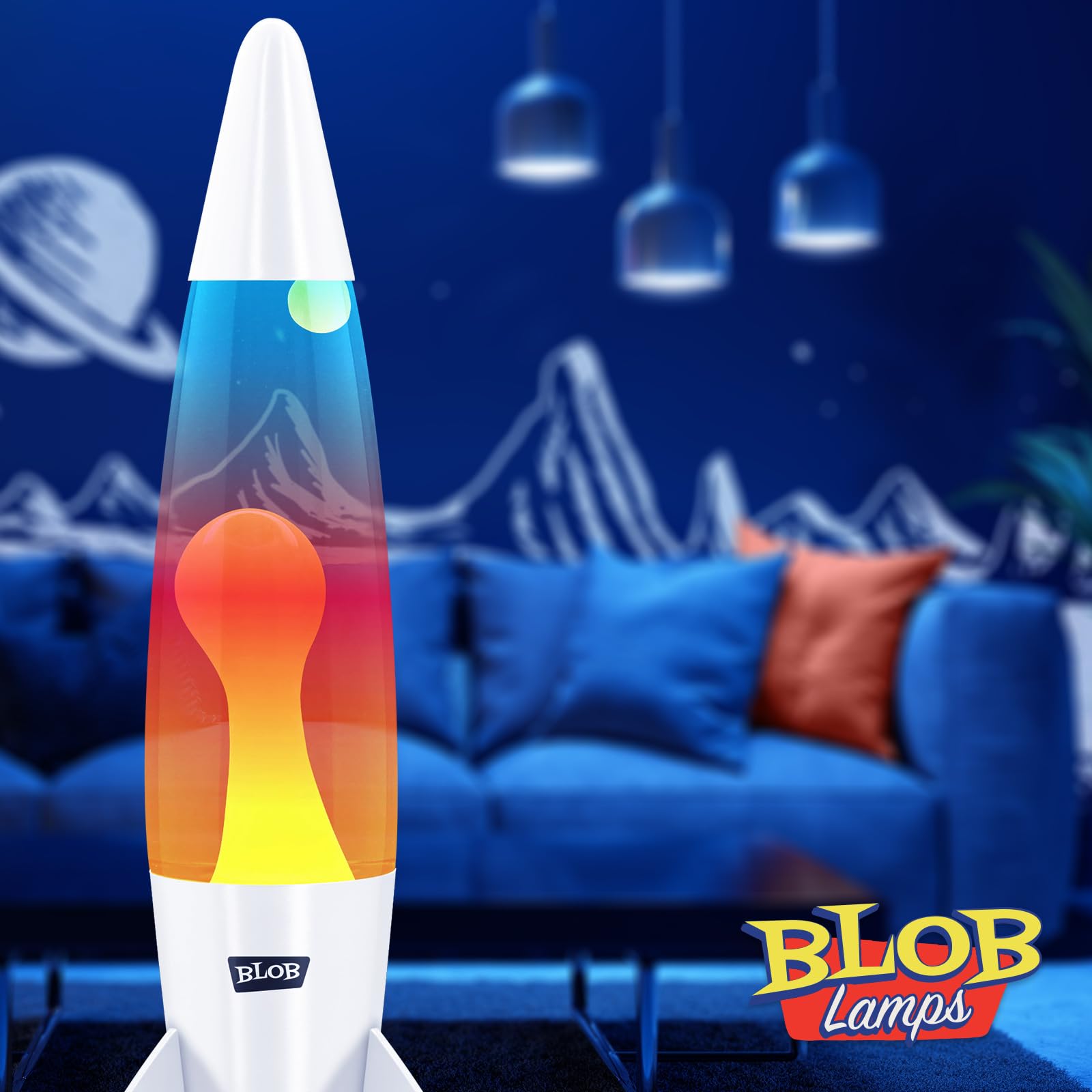 Blob Lamps Sunset Rocket Liquid Motion Lamp White Gloss Metal Base ...