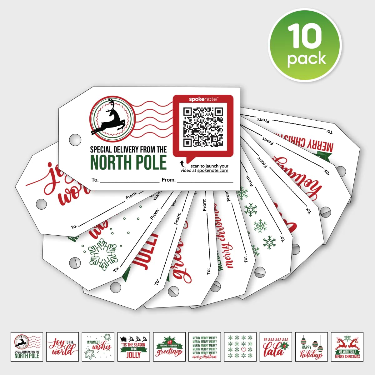 Amazon.com: Spokenote Holiday Gift Tags Include Personalized Video ...