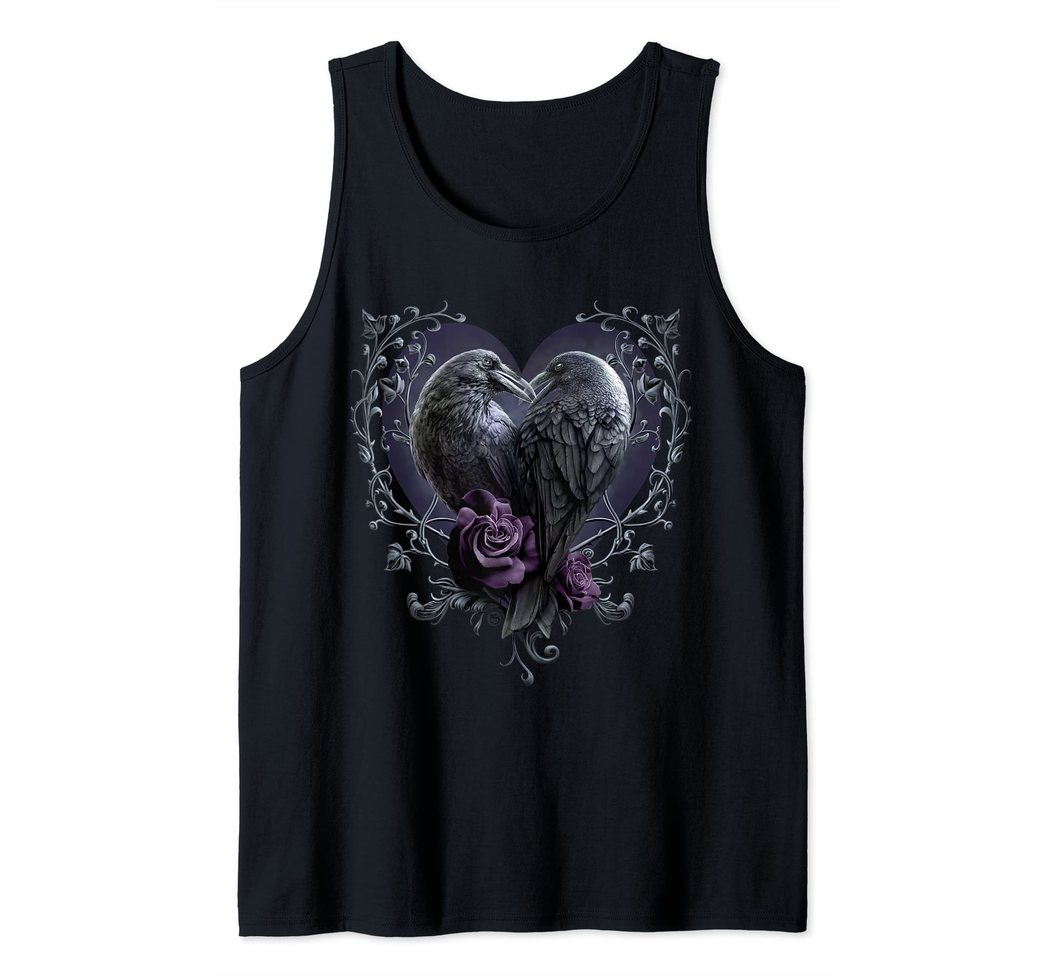 Amazon.com: Spiral Original - Raven Heart - Gothic Ravens Tank Top ...