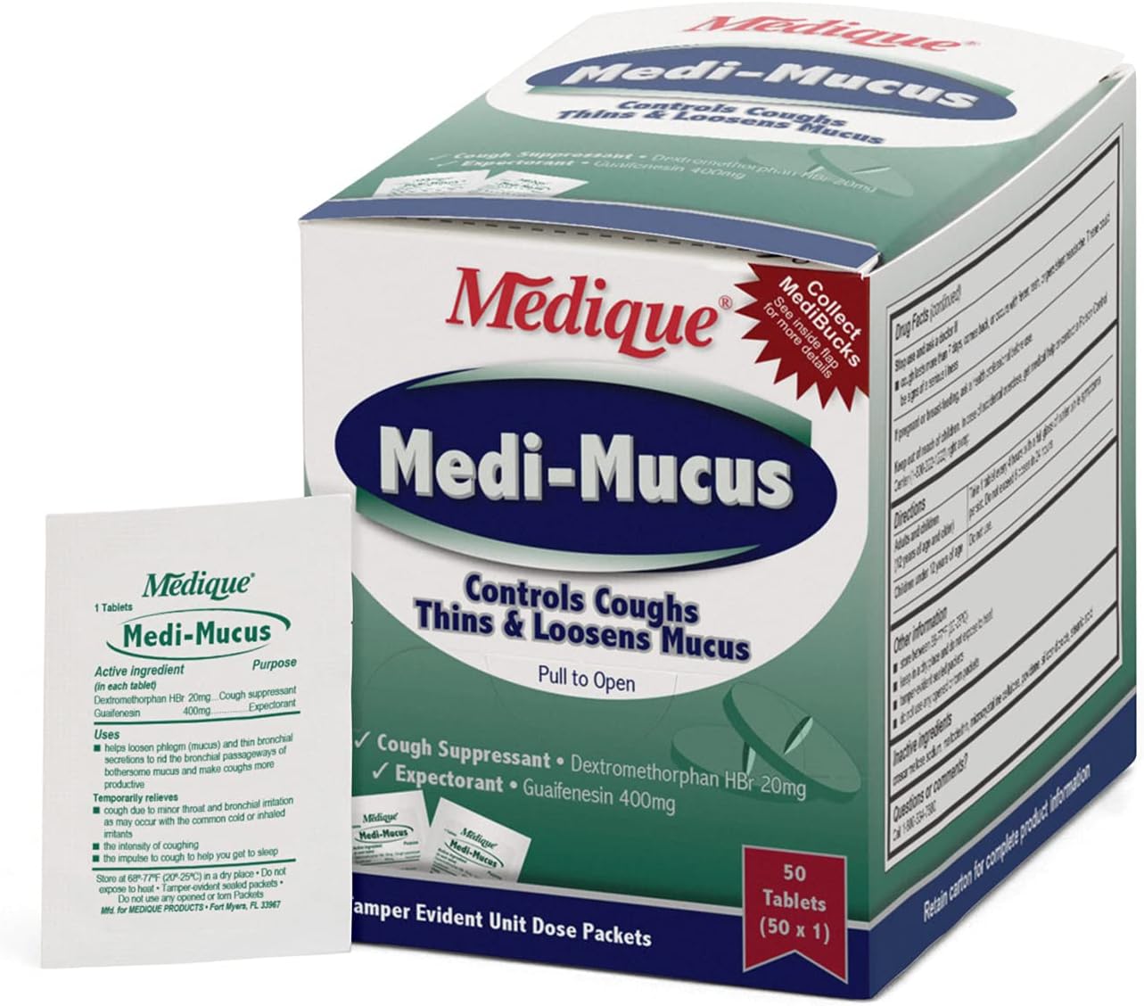 Amazon.com : Medique Medi-Mucus 34550 Cough Suppressant and Expectorant ...