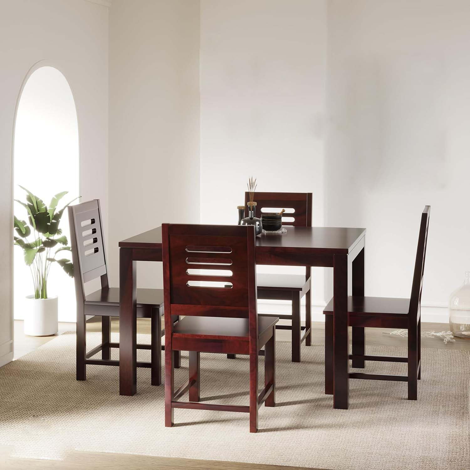 WOODBONE Dining Table 4 Seater | Wood Dining Table with Chair | Dining ...