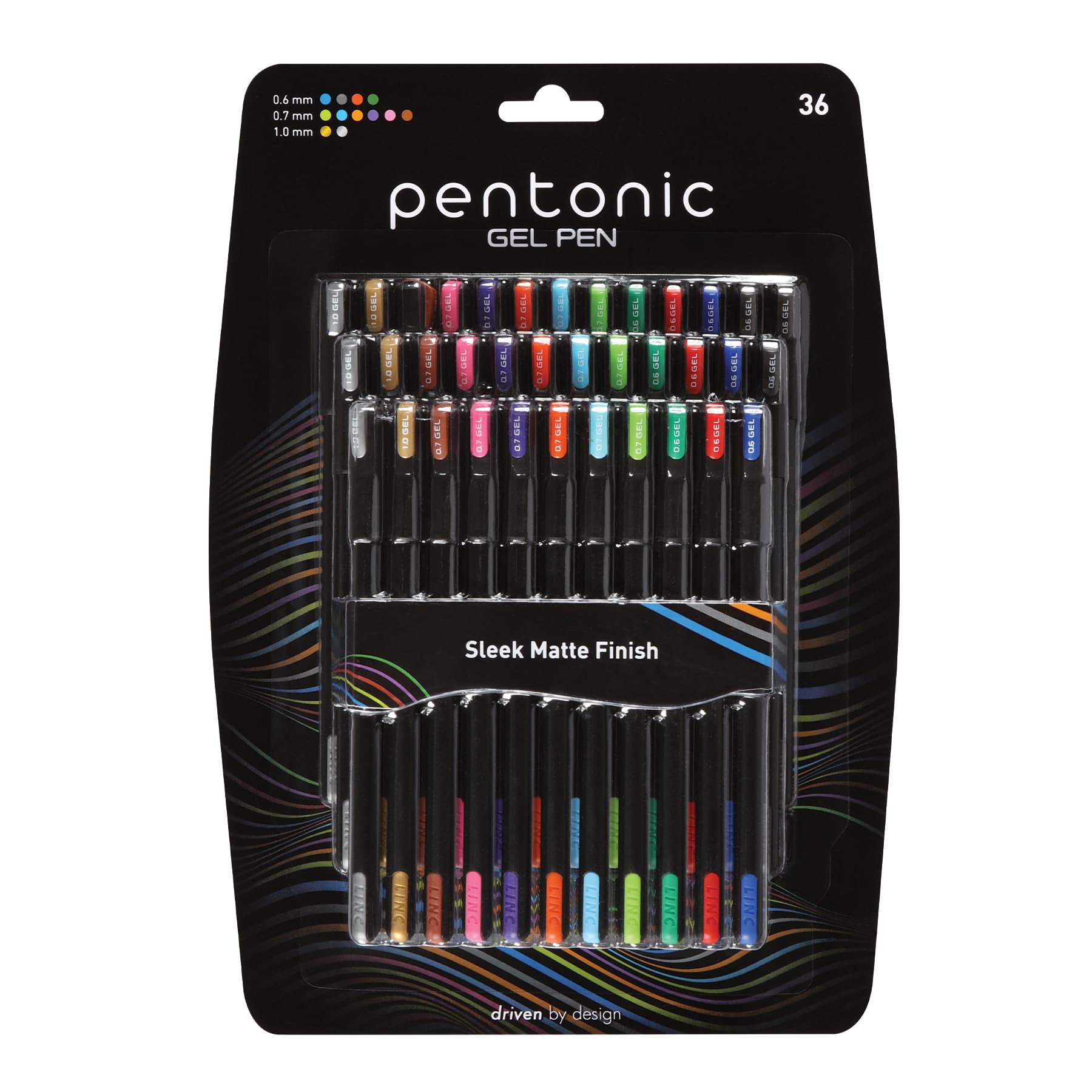 Amazon.com : Pentonic Gel Pens, 36 Count, Assorted Colored Ink (12 ...