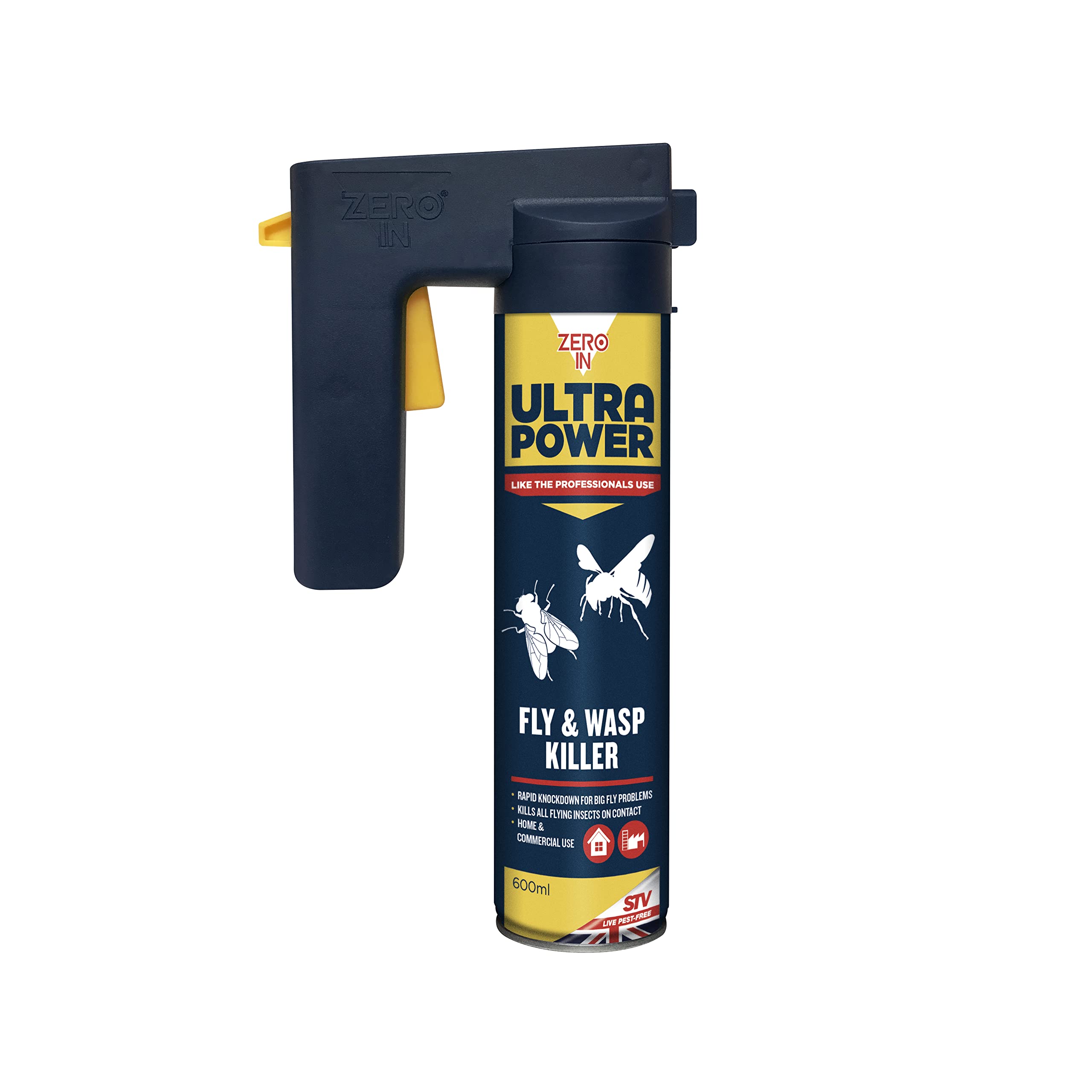 Zero In Ultra Power Fly & Wasp Killer - 600 ml Trigger Aerosol Indoor ...