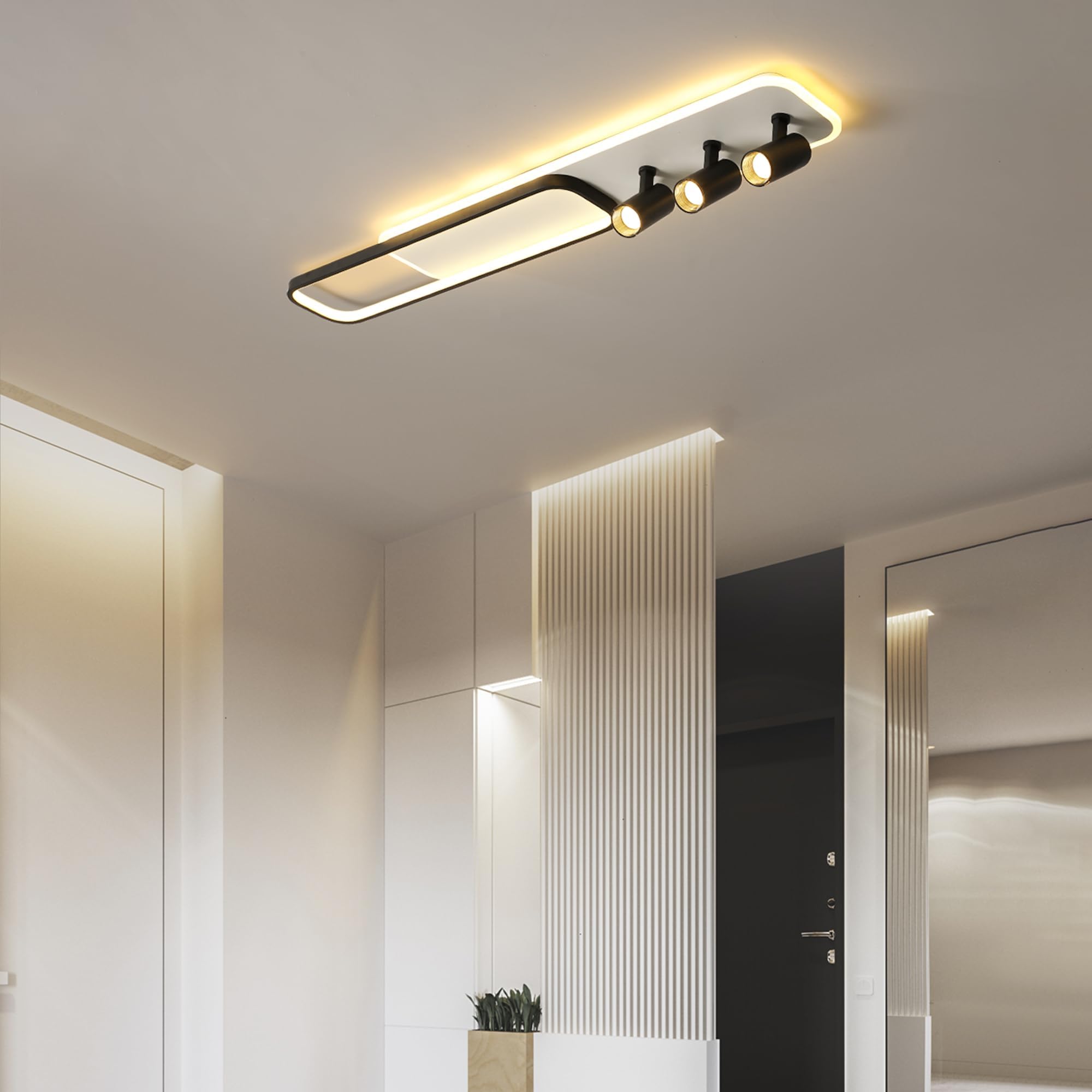 Jiinoo Modern LED Ceiling Lights, 60W Dimmable 6-Light Flush Mount ...