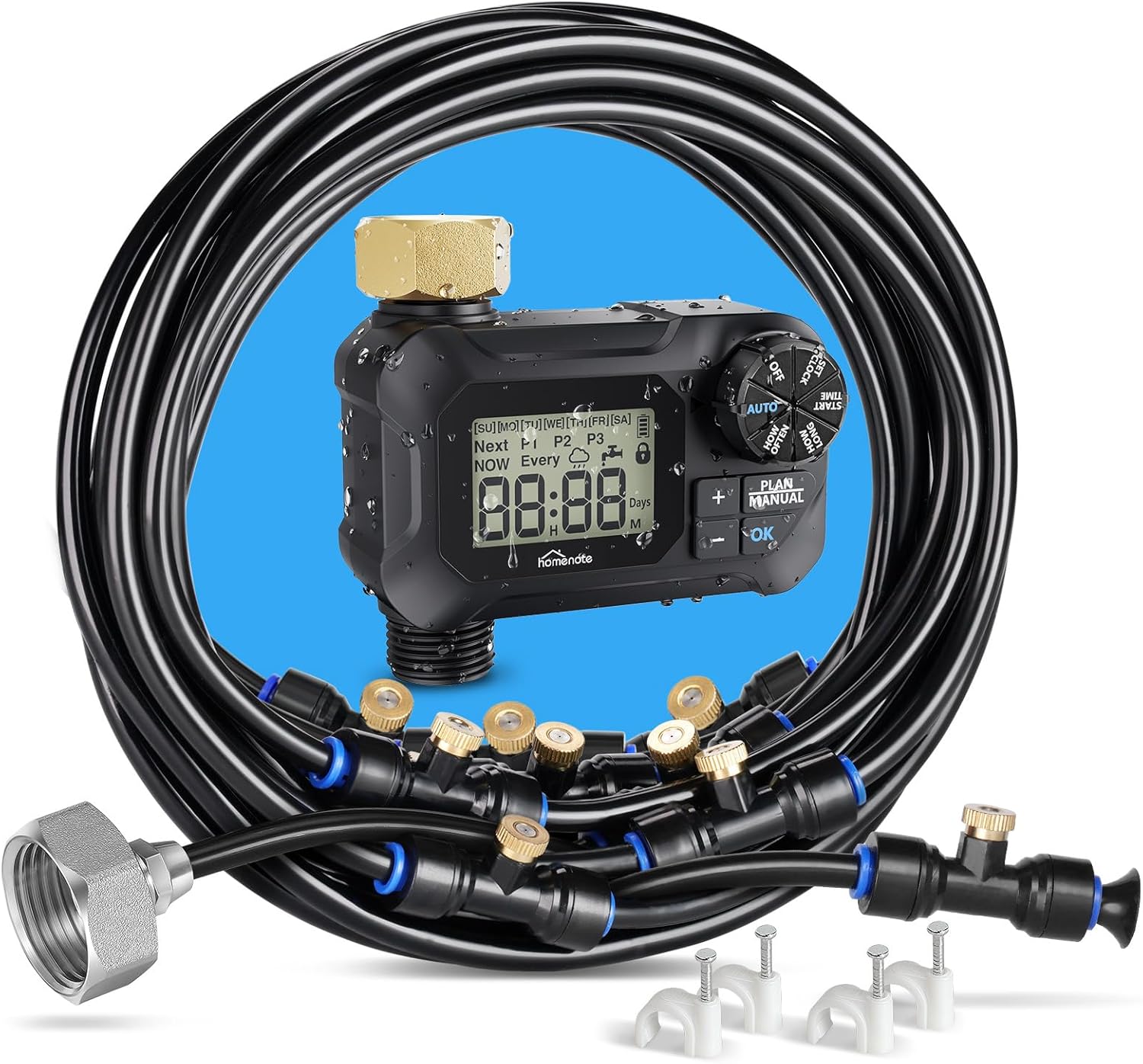 homenote Automatic Misting Cooling System with Timer 46FT (14M) Misting ...