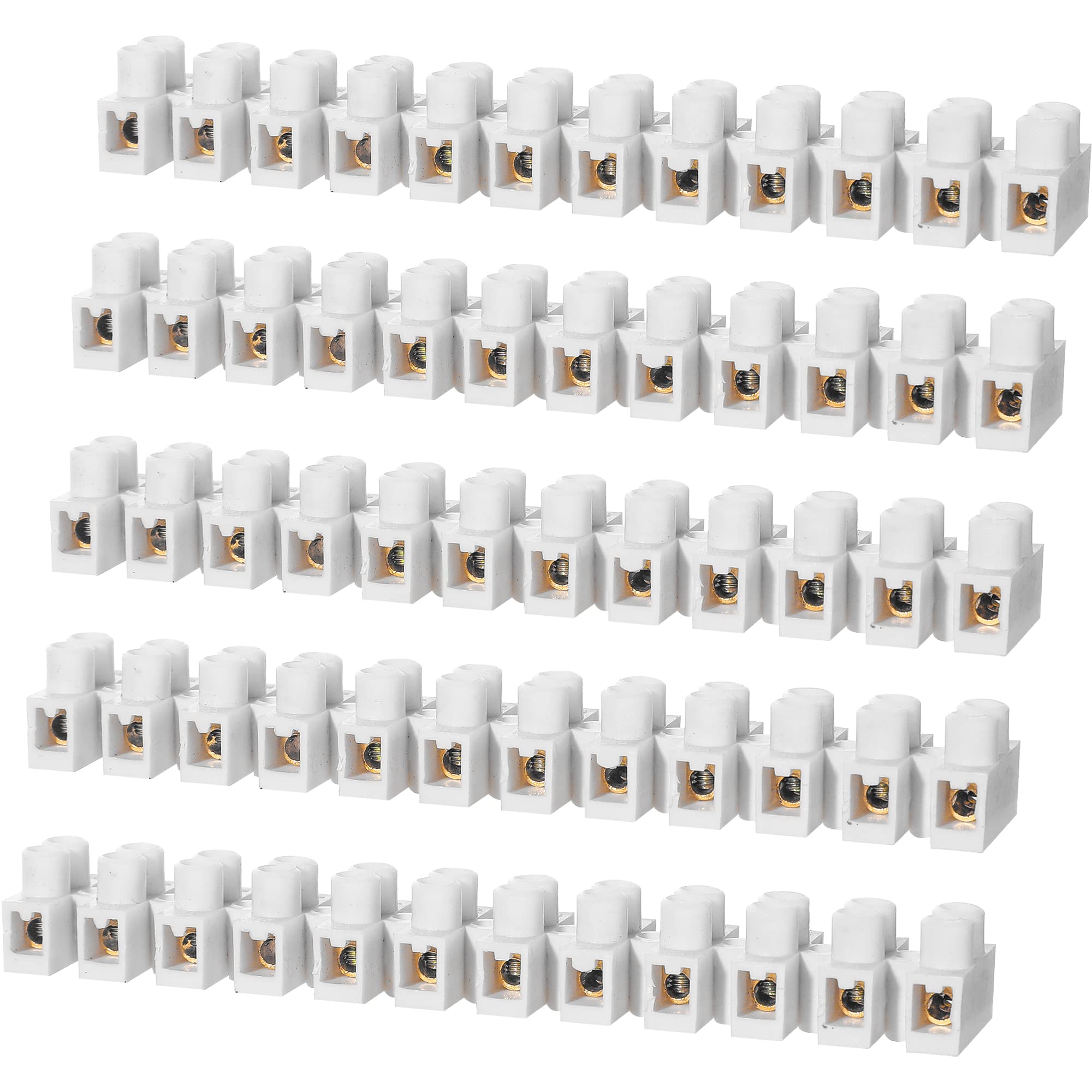 Snapklik.com : 10PCS 20A Terminal Block White Screw Terminal Connector ...