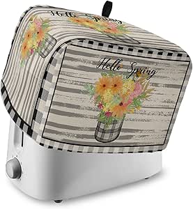 Amazon.com : 4 Slice Toaster Cover, Hello Spring Daisy Watercolor ...