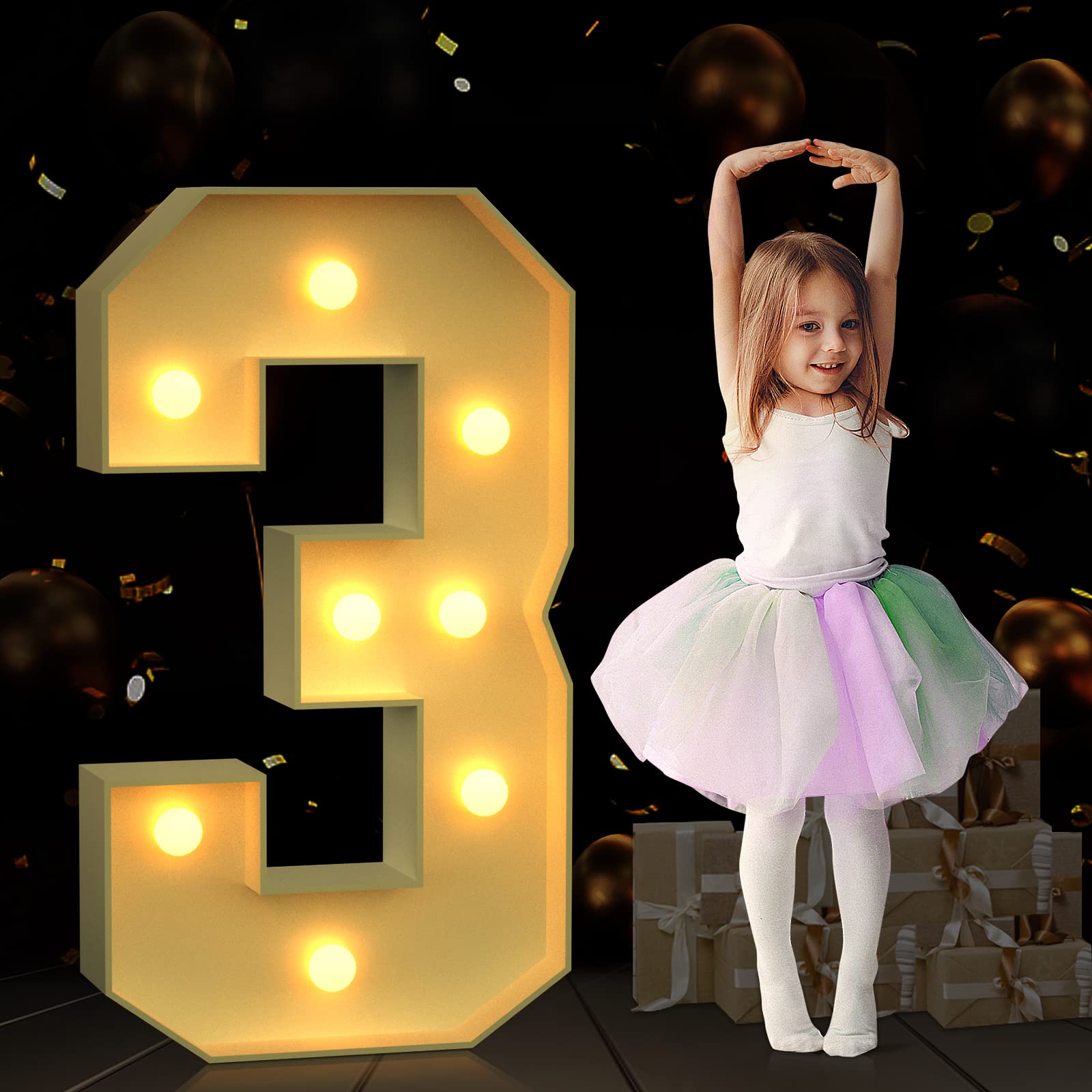 Buy imprsv Marquee Light Up Numbers, 3FT Block Mosaic Numbers for ...