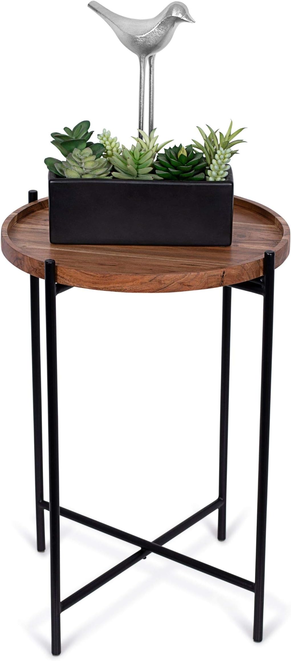 Amazon.com: The Lakeside Collection Seagrass Side Table - Round Tray ...