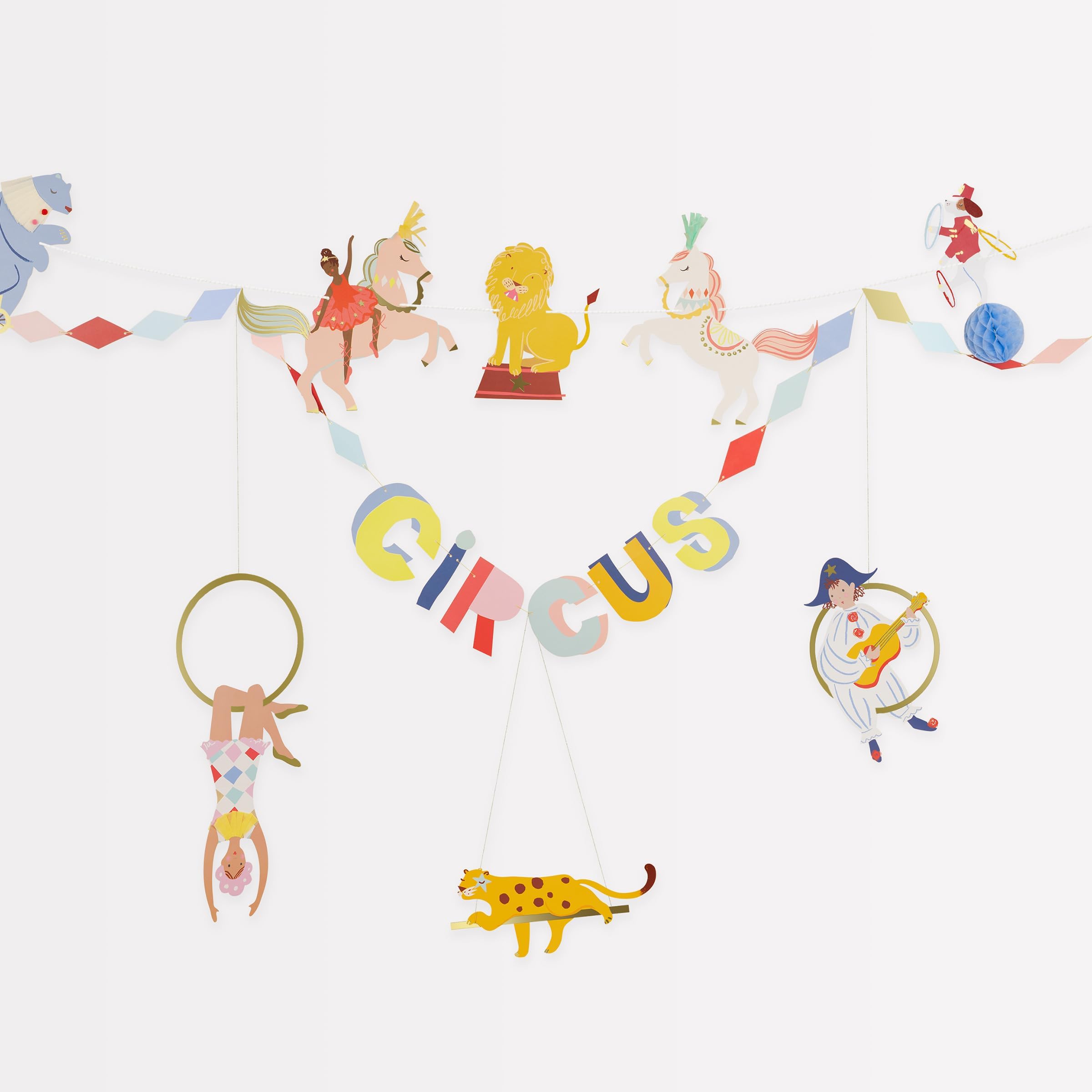 Amazon.com: Meri Meri Happy Birthday Fabric Pennant Banner (Pack of 1 ...