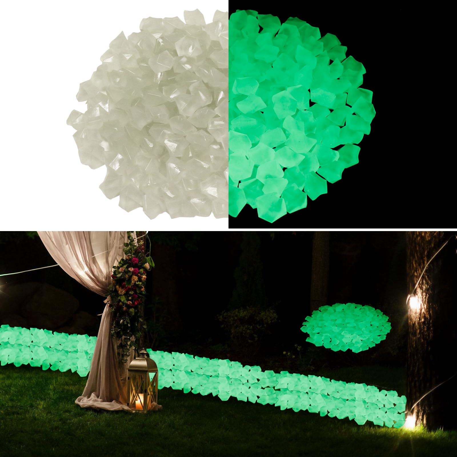 Amazon.com : Ausluru Night Glow Acrylic Stones - Glowing Luminous Rocks ...