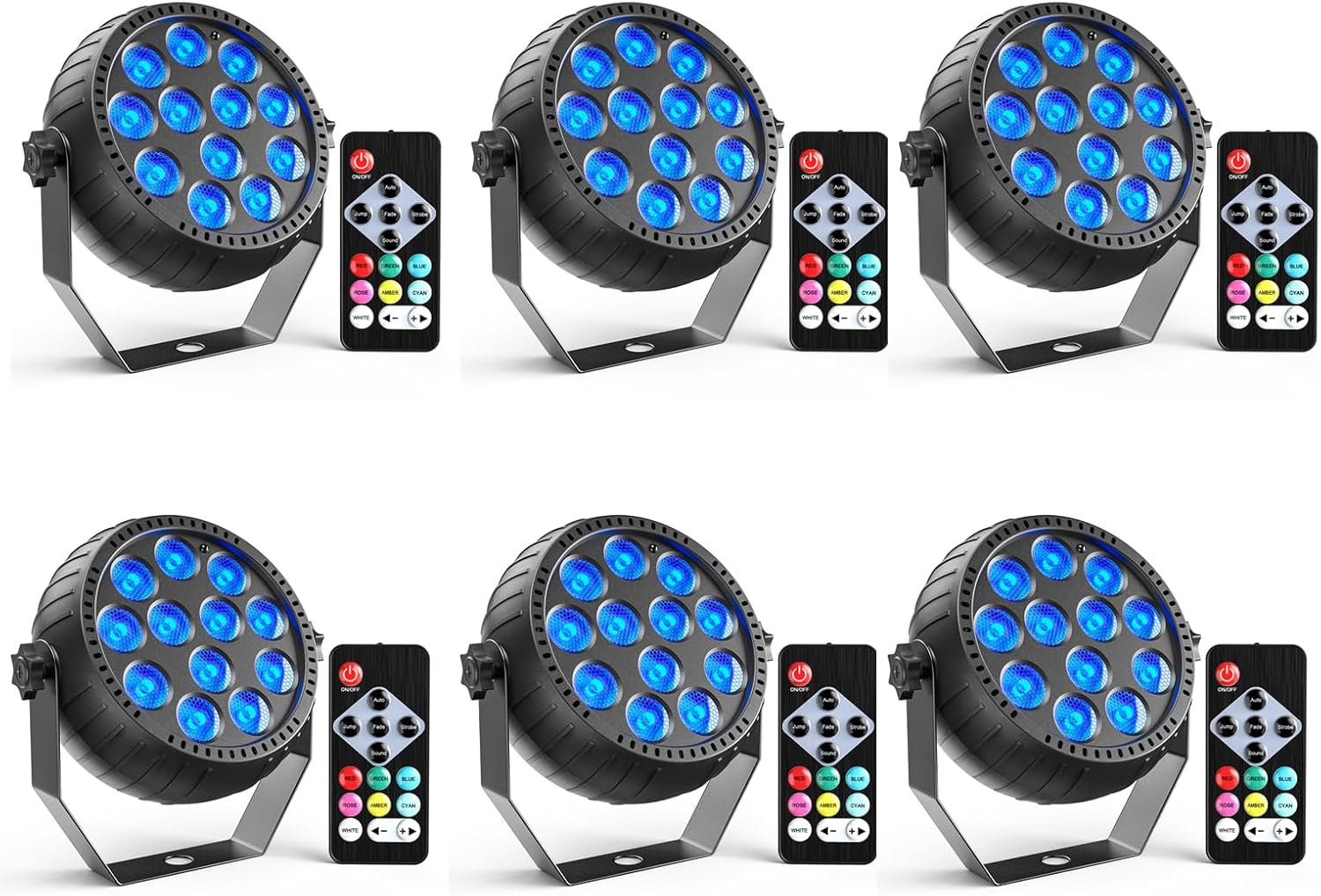 Amazon.com: Rechargeable Mini Par Lights Wireless 12 RGB Battery ...