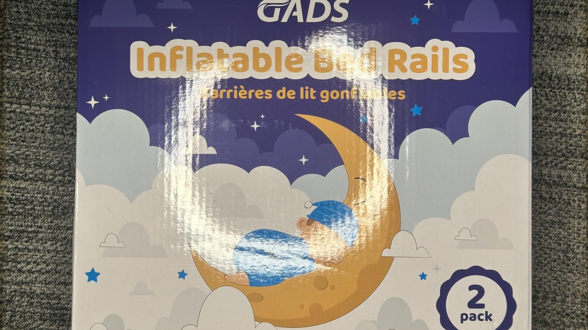 2-Unit Inflatable Bed Rail for Toddlers - Secure Travel Bed Bumpers ...