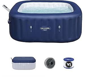 Amazon.com : Bestway SaluSpa Hawaii Smart AirJet Inflatable Hot Tub Square Portable 4 to 6 ...