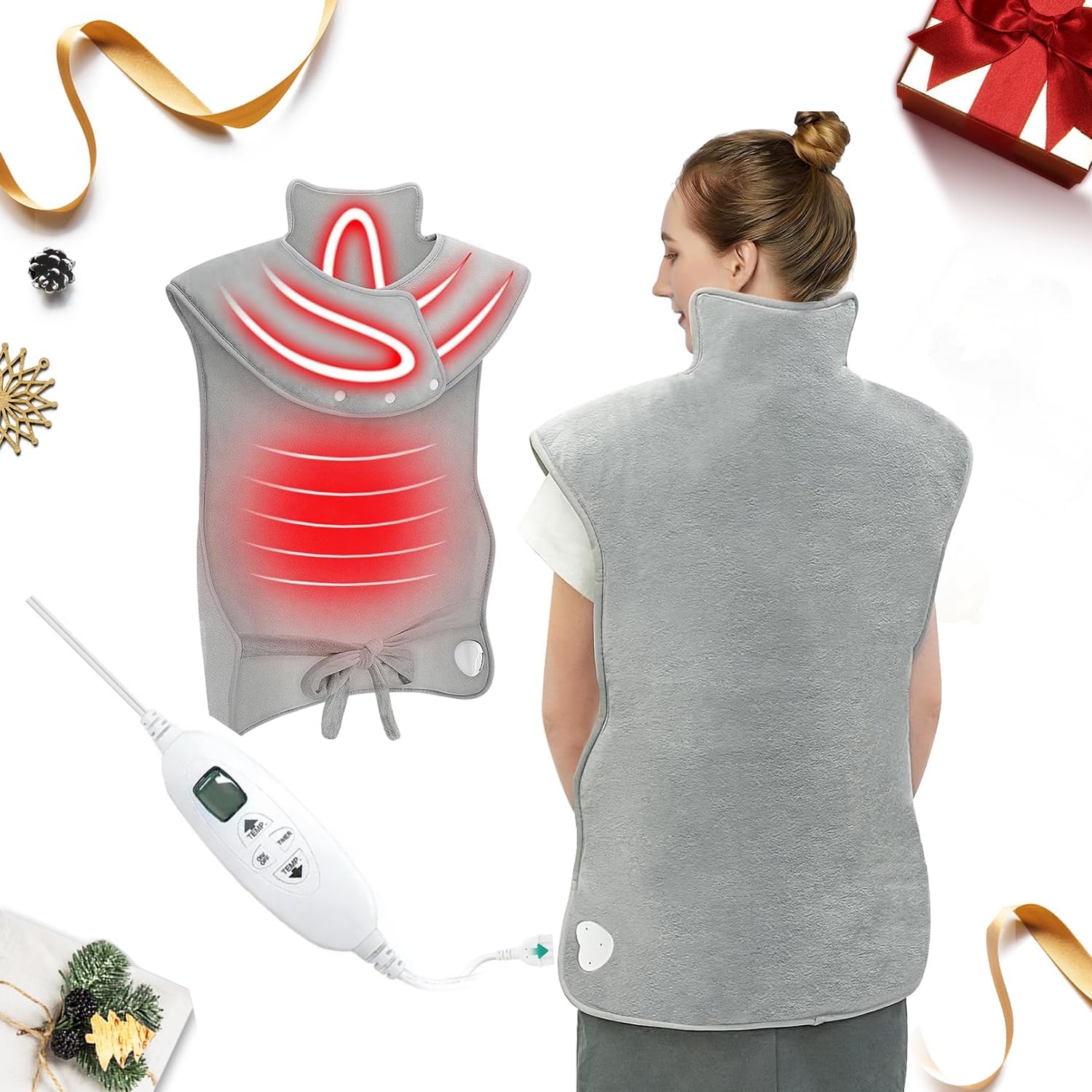 Amazon.com: Heating Pad for Back Pain Relief, 24"x37" Fast-Heating with ...