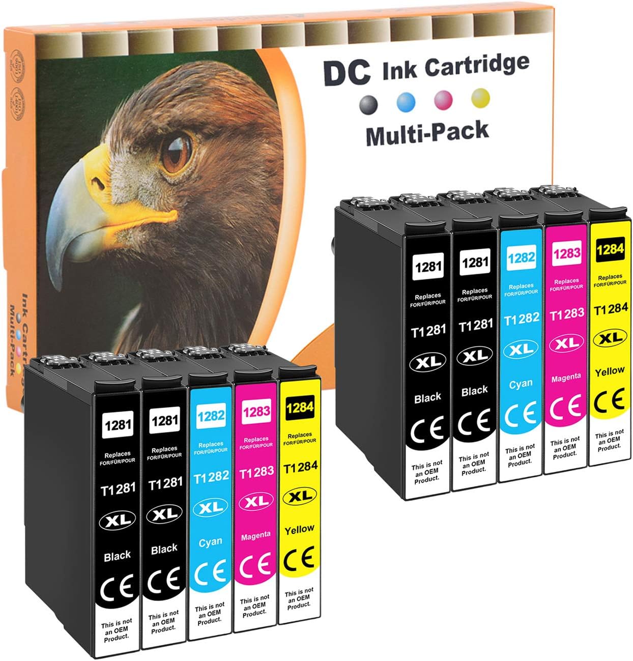 D&C 10x Compatible Ink Cartridge Replacement for Epson T1285 - T1281 ...